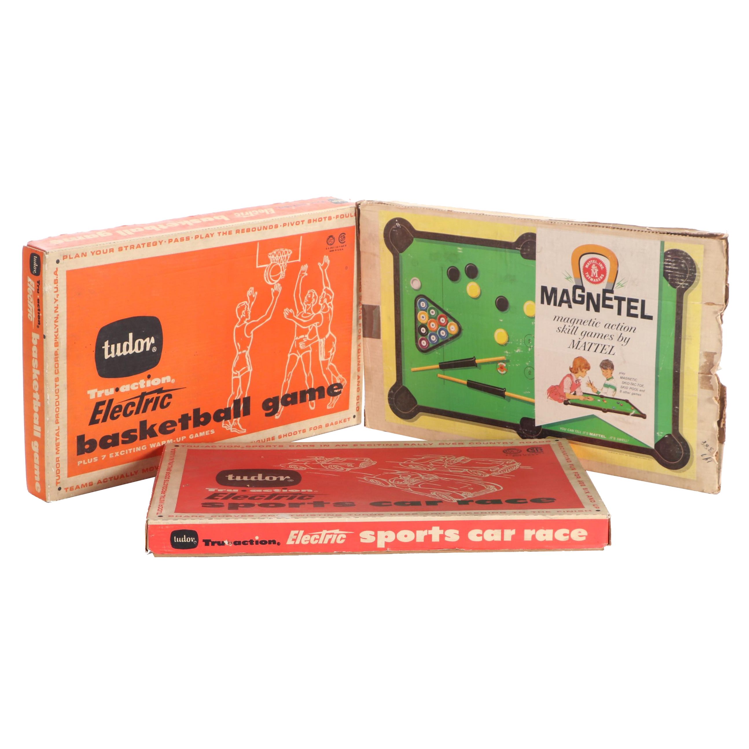 Tudor Tru Action Electric Board Games with Mattel Magnetel Billiards ...