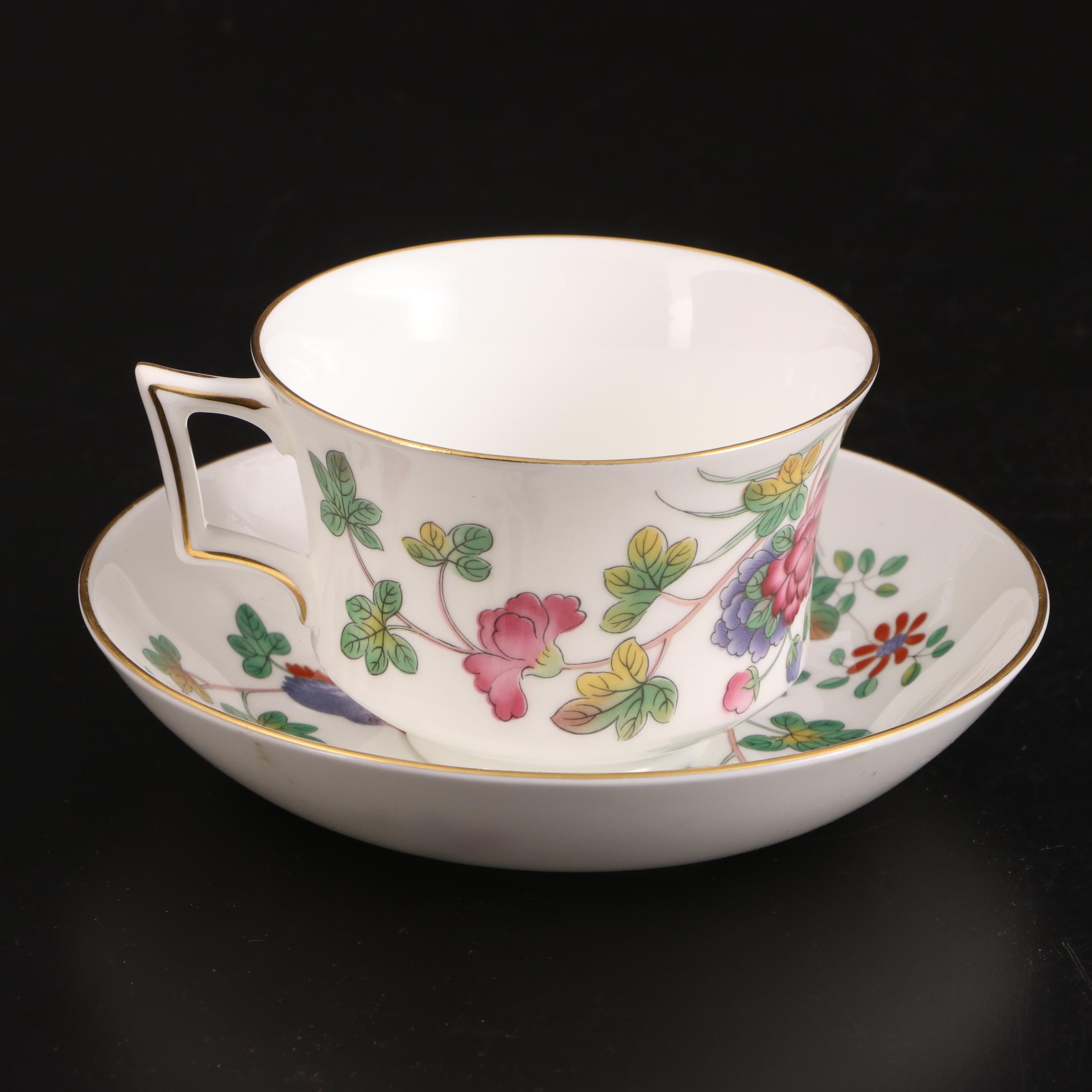 Wedgwood "Cuckoo" Bone China Cups with Saucers, Late 20th Century | EBTH