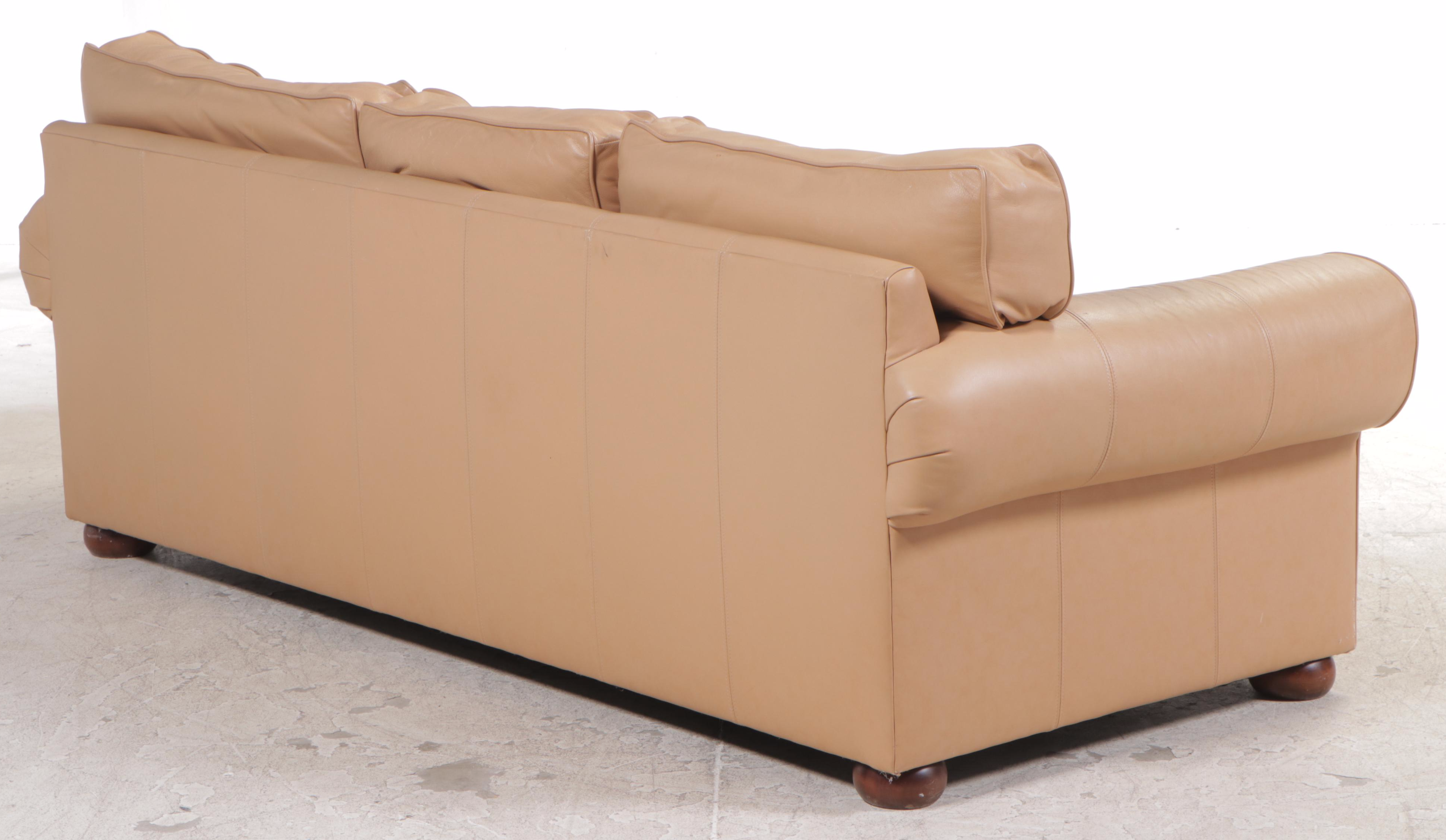 Leather Roll-Arm Sofa | EBTH