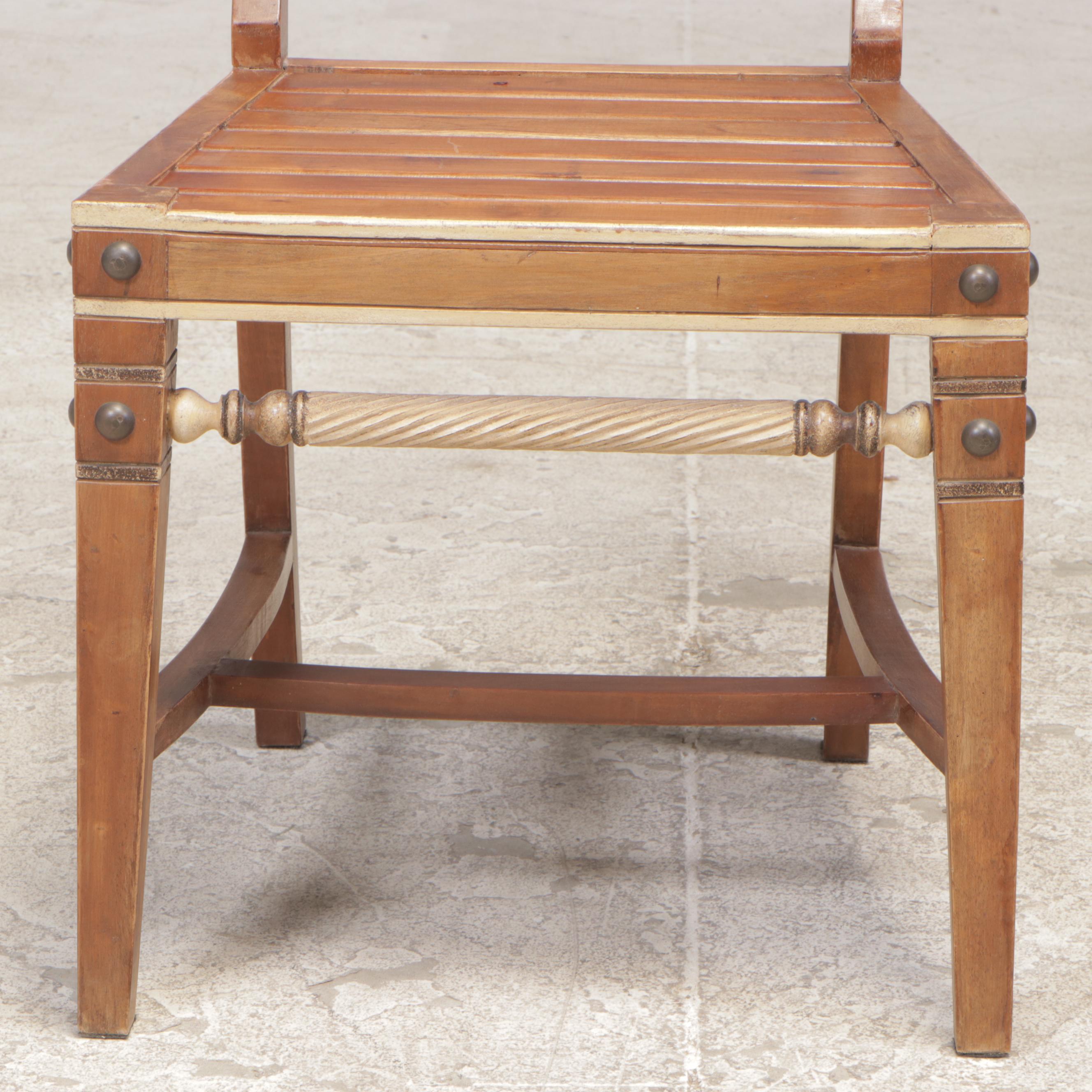 Hardwood and Paint-Decorated Writing Table and Side Chair | EBTH