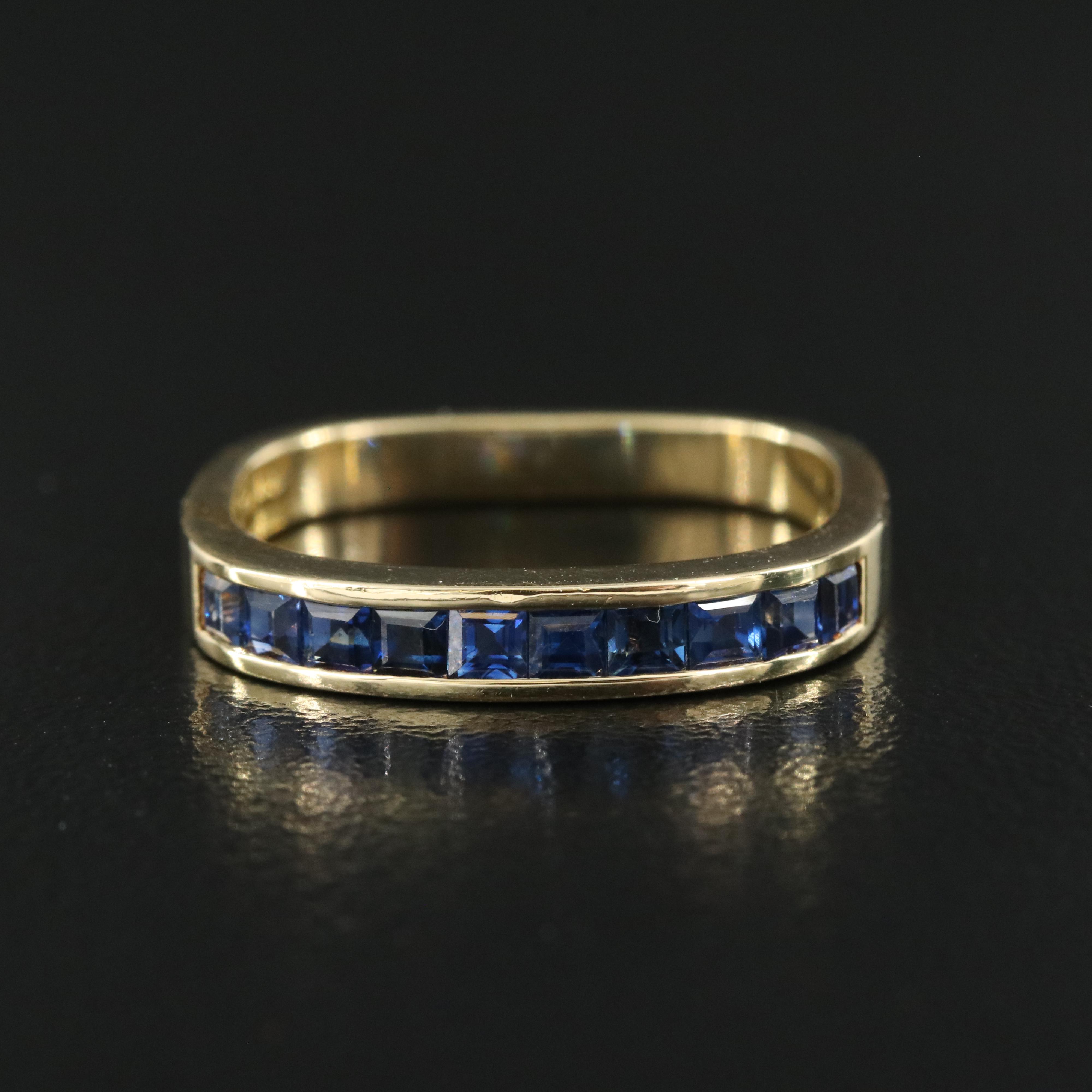 18K Sapphire Square Shank Ring | EBTH