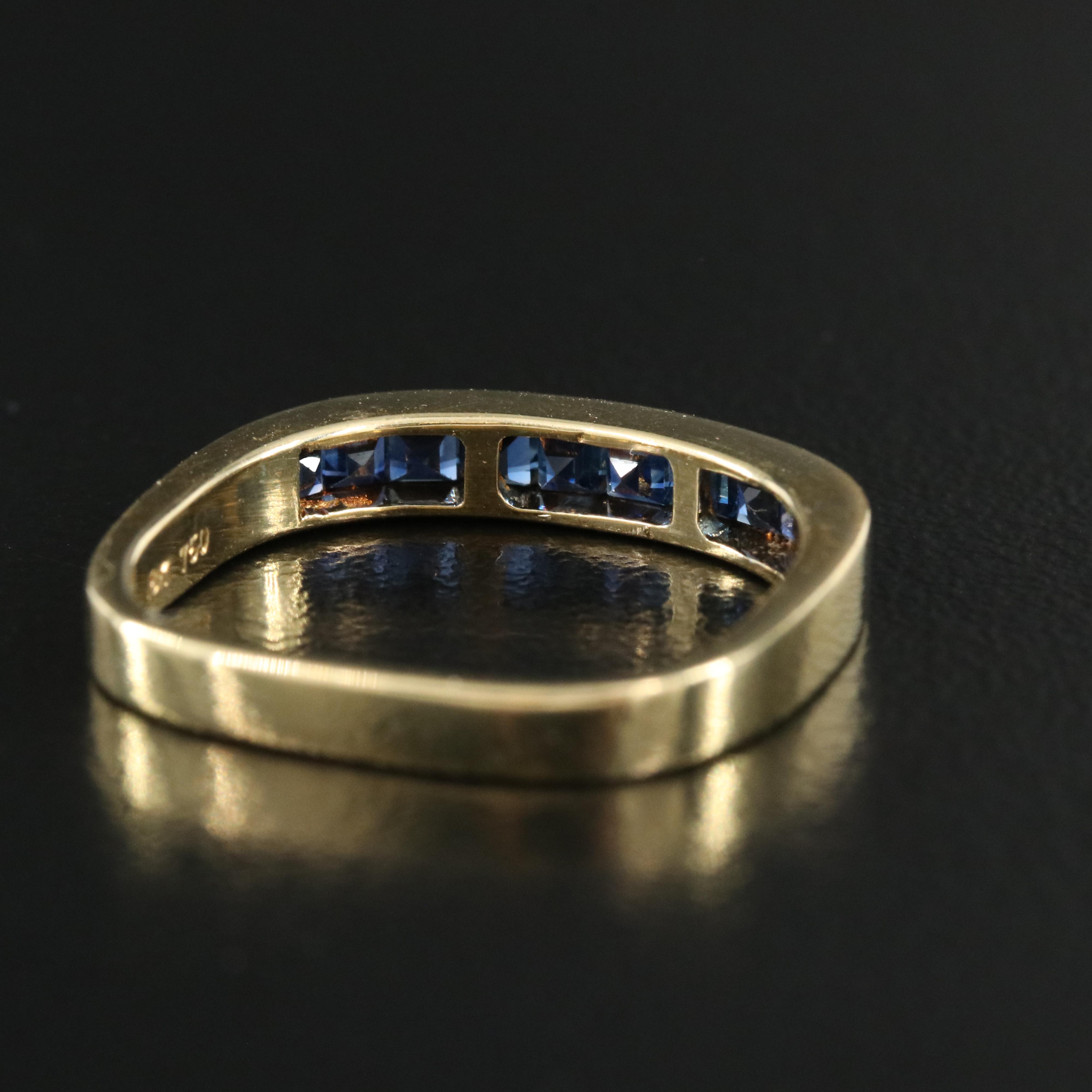 18K Sapphire Square Shank Ring | EBTH