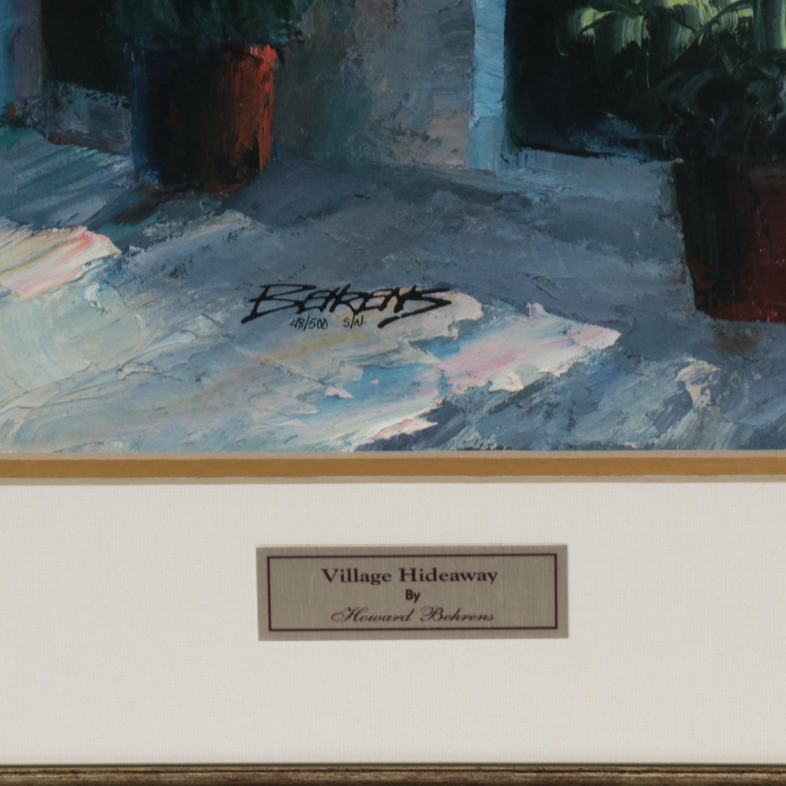 Howard Behrens Offset Lithograph "Village Hideaway" | EBTH