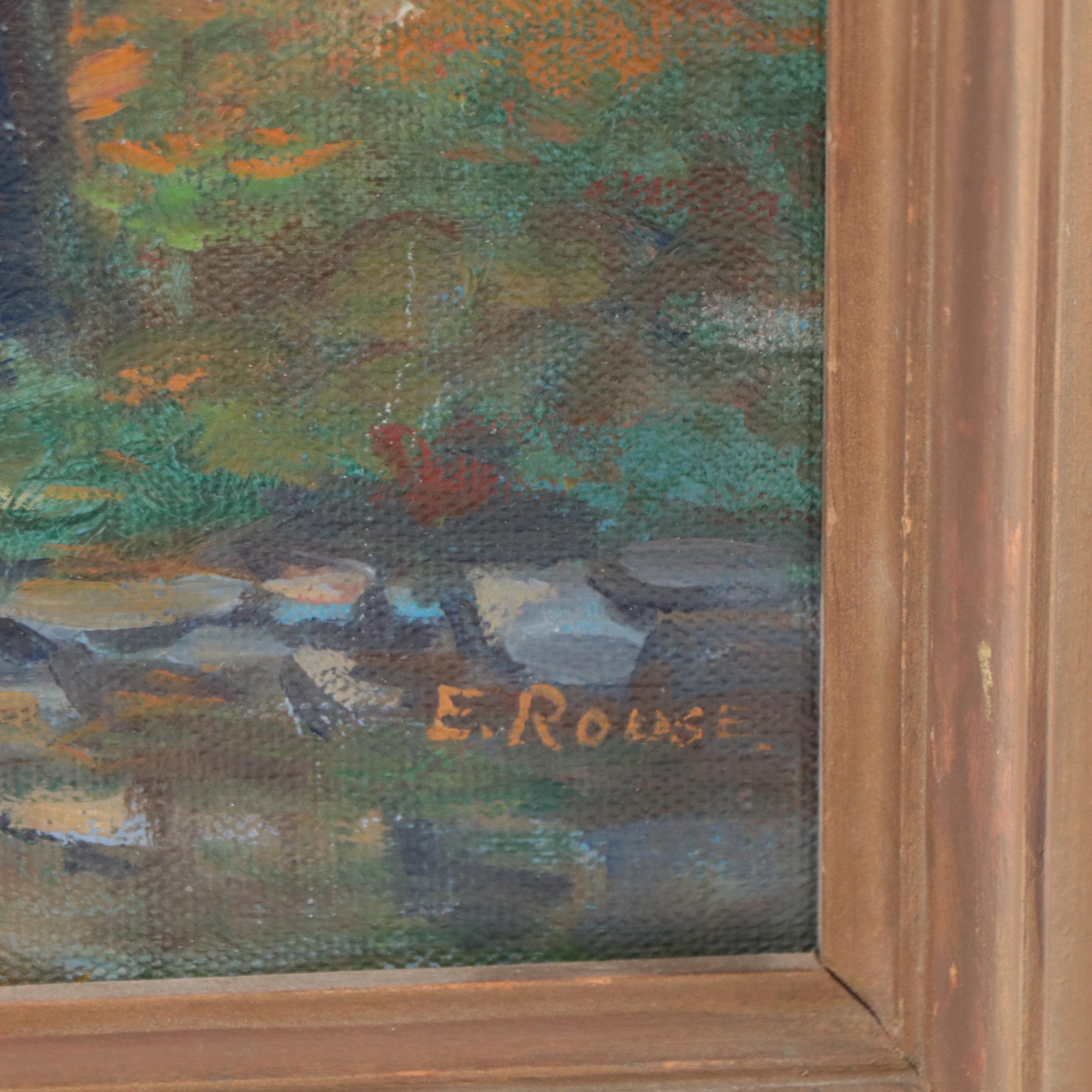 Elizabeth Rouse Autumn Creek Landscape Oil Painting, Circa 1935 | EBTH