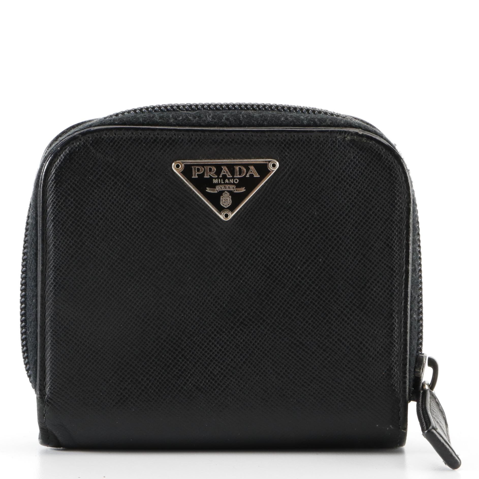 Prada Zippy Compact Wallet in Saffiano Leather with Box | EBTH