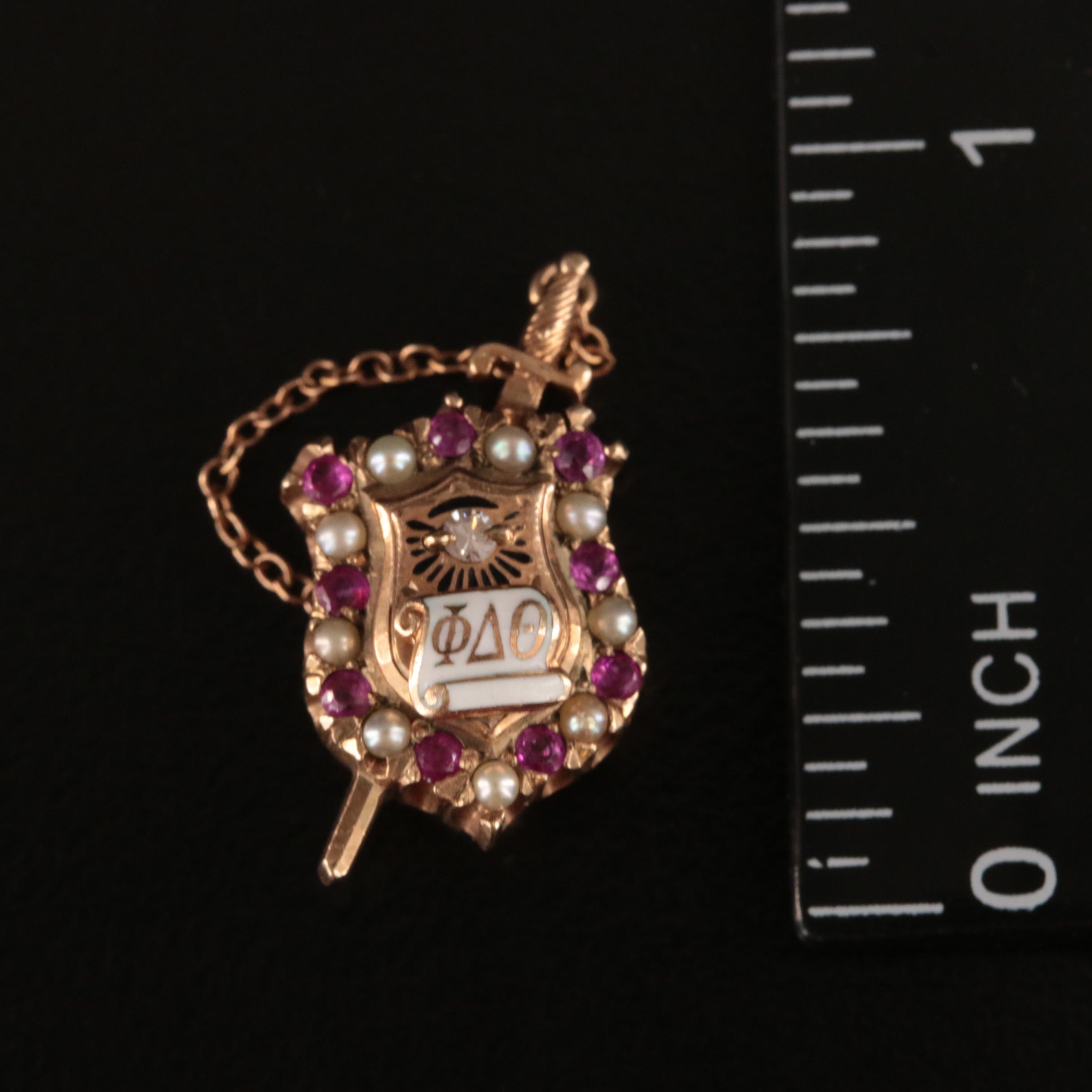 10K Diamond and Ruby Lapel Pledge Pin | EBTH