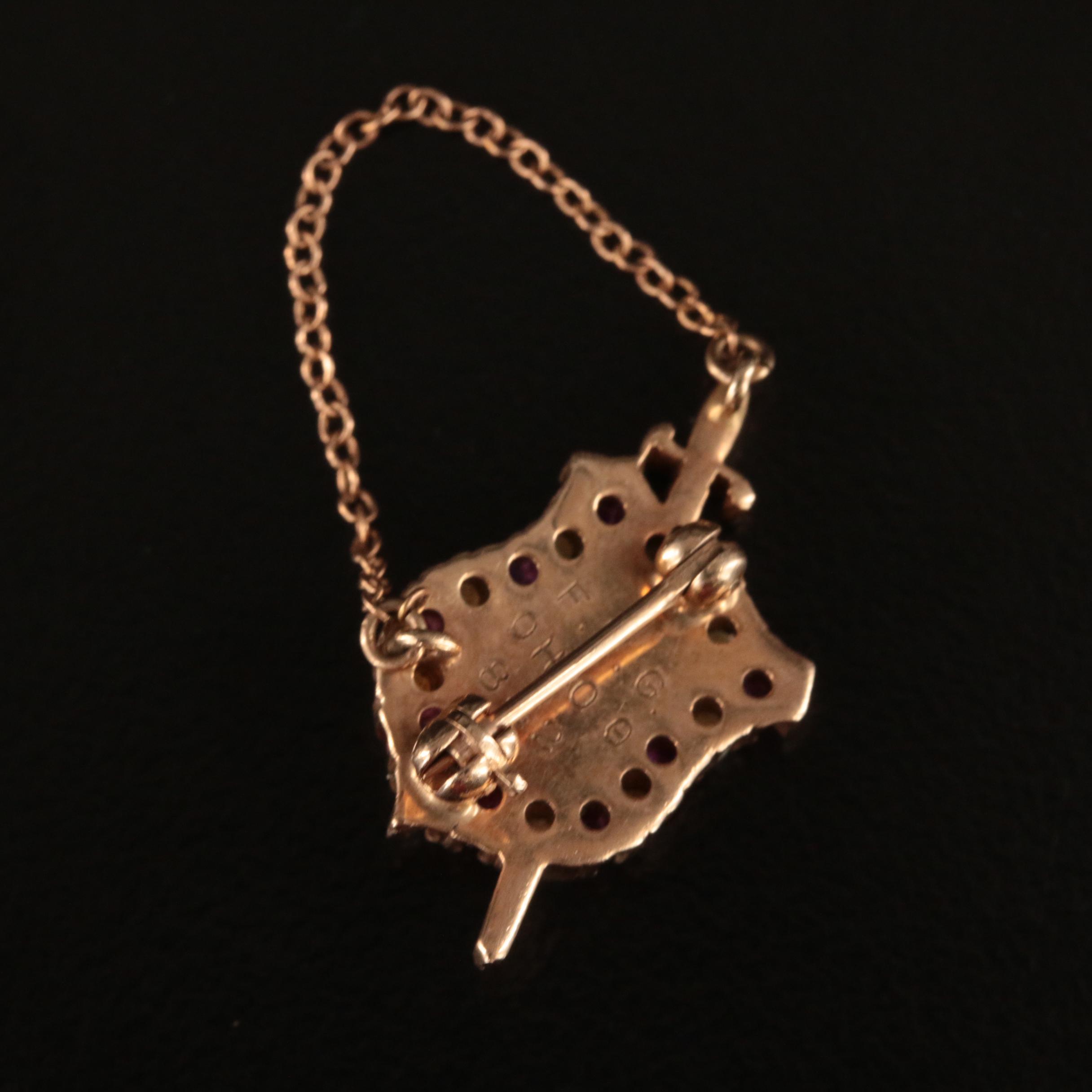 10K Diamond and Ruby Lapel Pledge Pin | EBTH