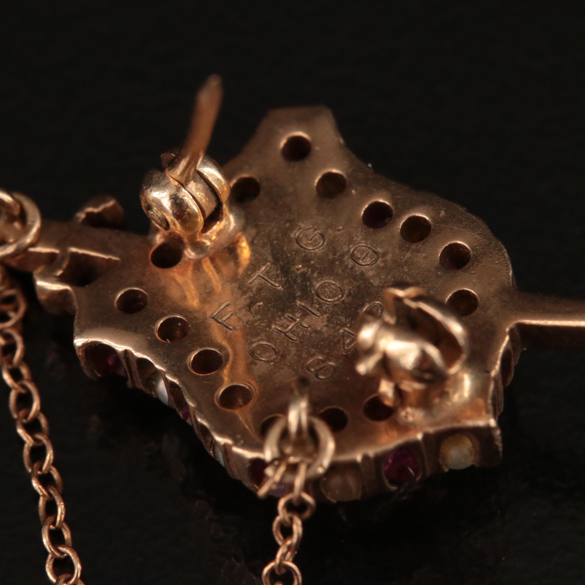 10K Diamond and Ruby Lapel Pledge Pin | EBTH