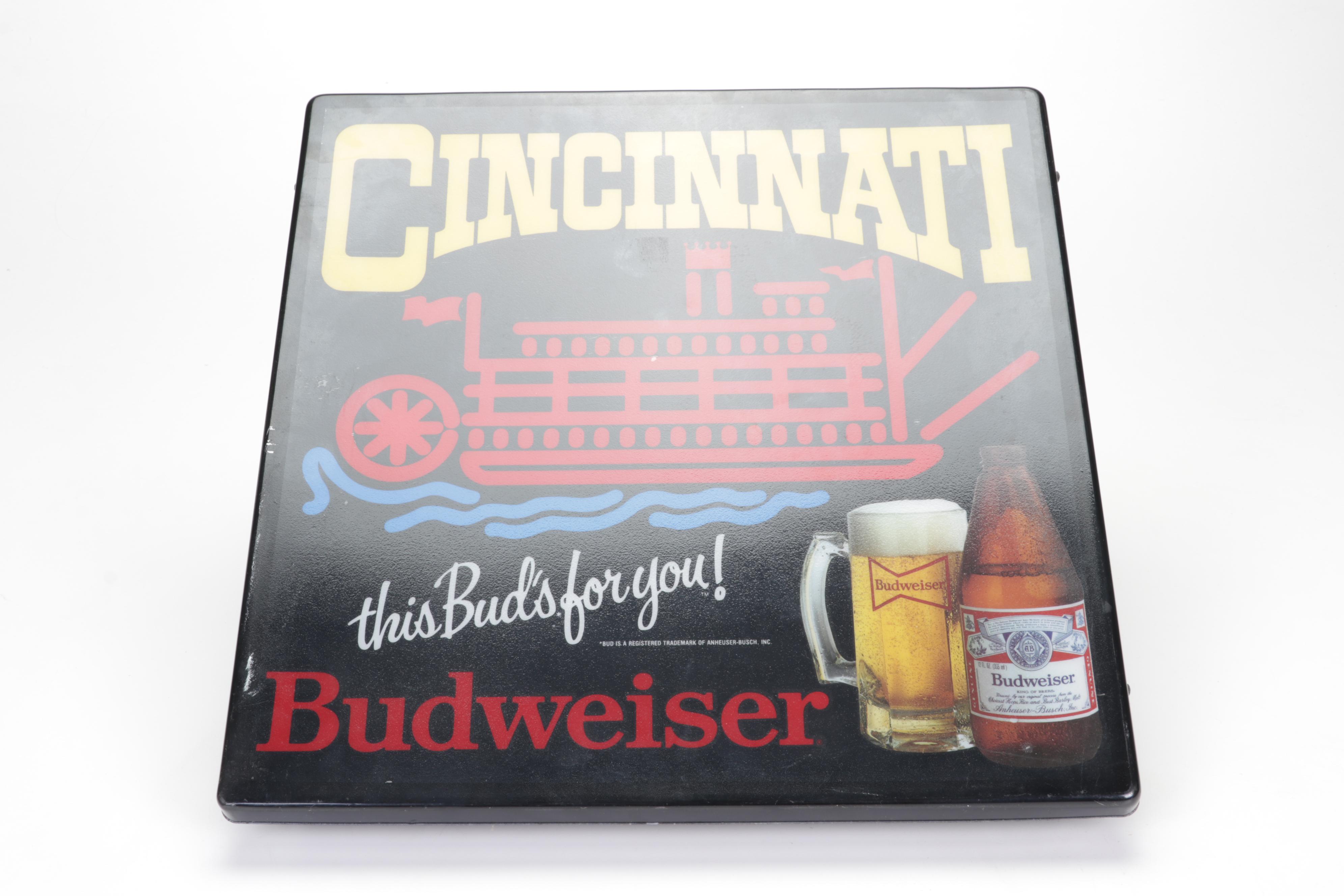 Hudepohl Gold, Cincinnati Budweiser Illuminated Beer Signs, Buffalo ...
