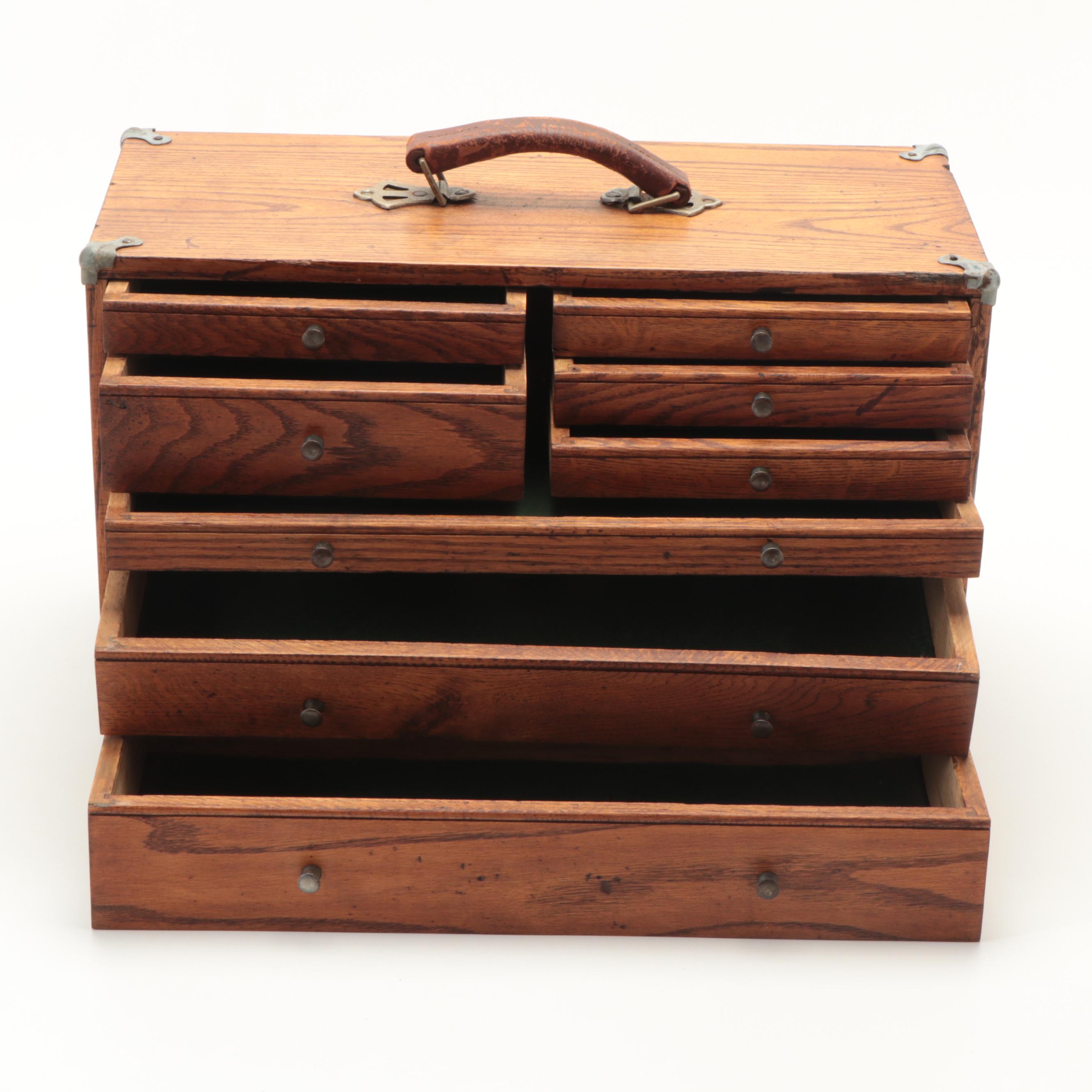 Oak Machinist's Tool Box | EBTH