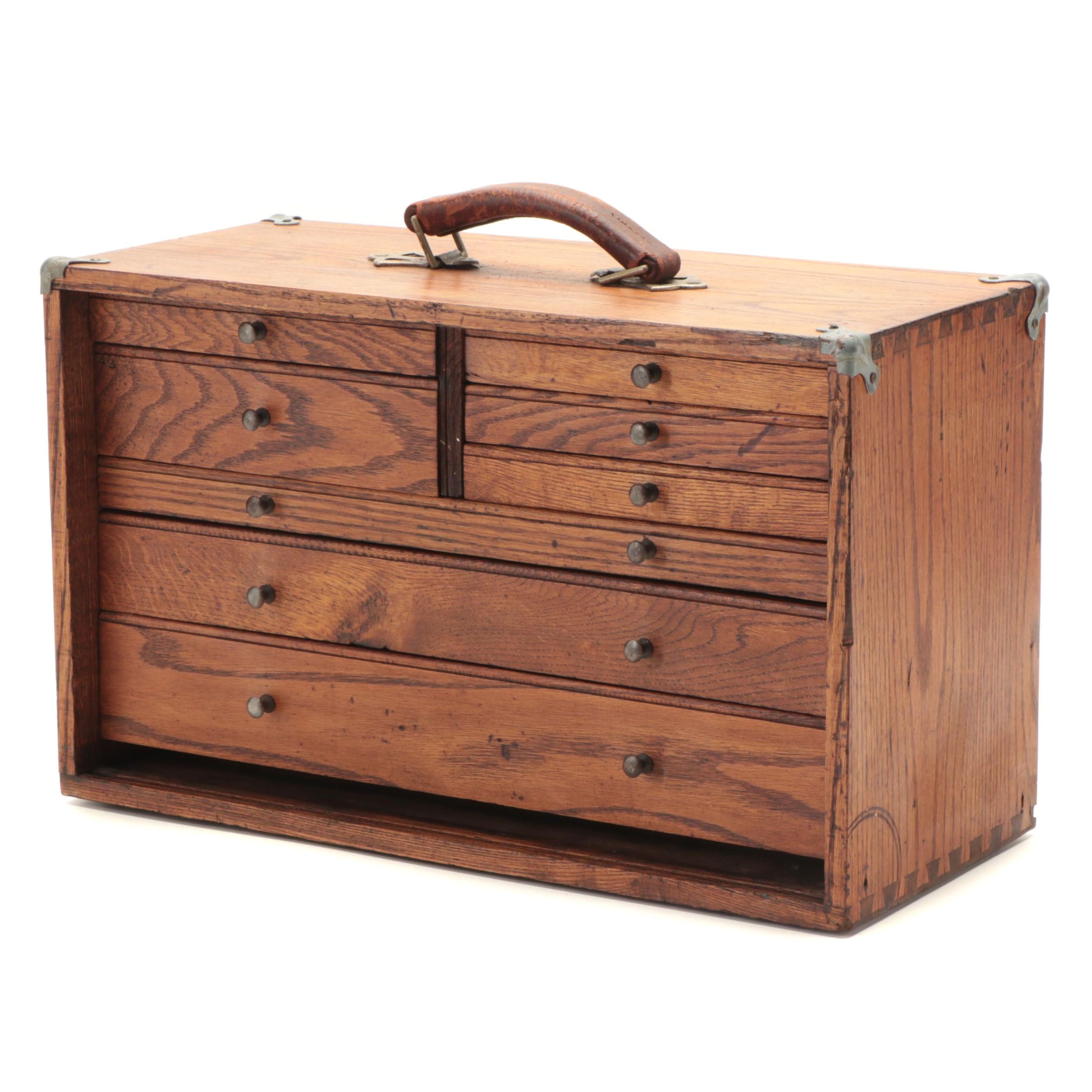 Oak Machinist's Tool Box | EBTH