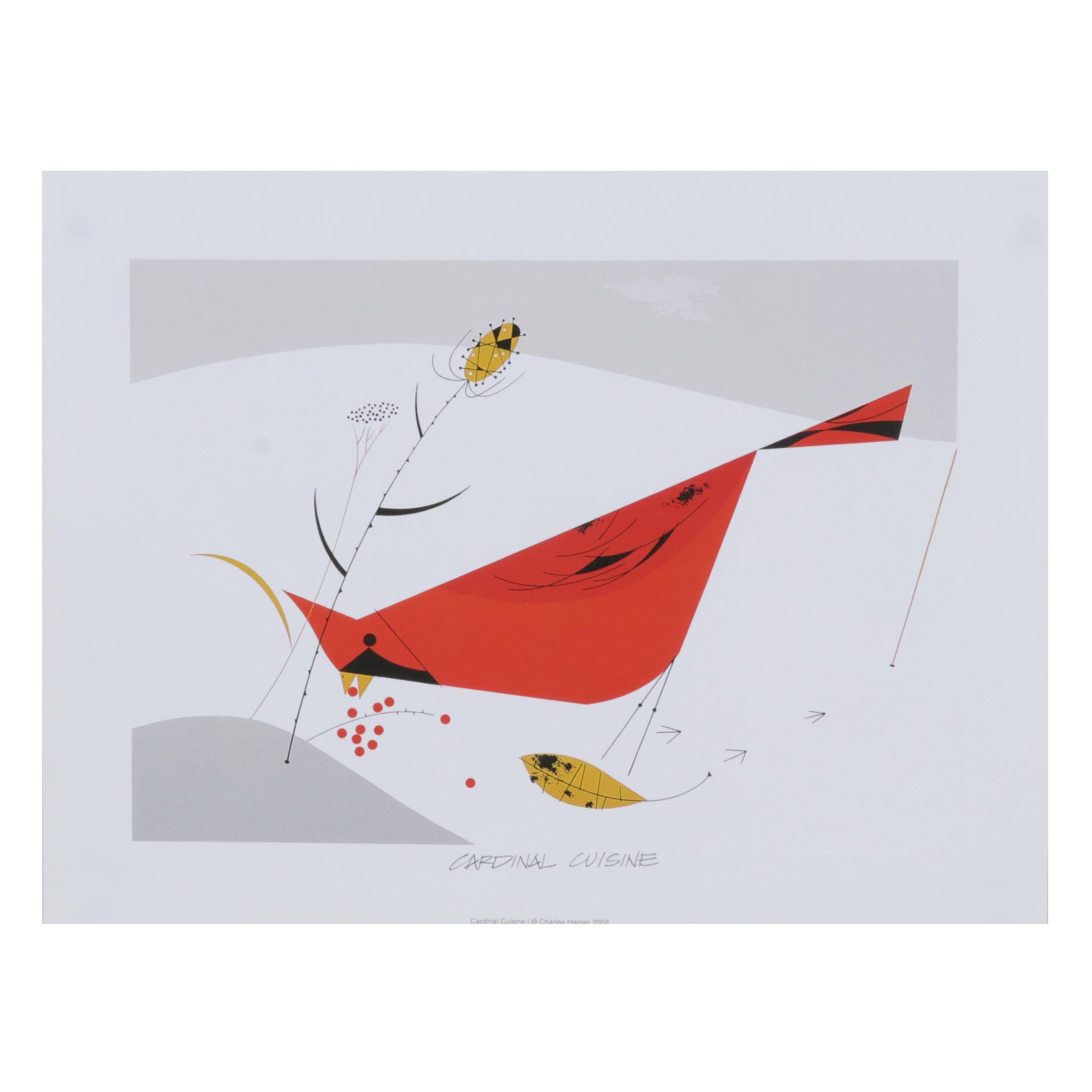 Offset Lithograph After Charley Harper "Cardinal Cuisine," circa 2002 ...