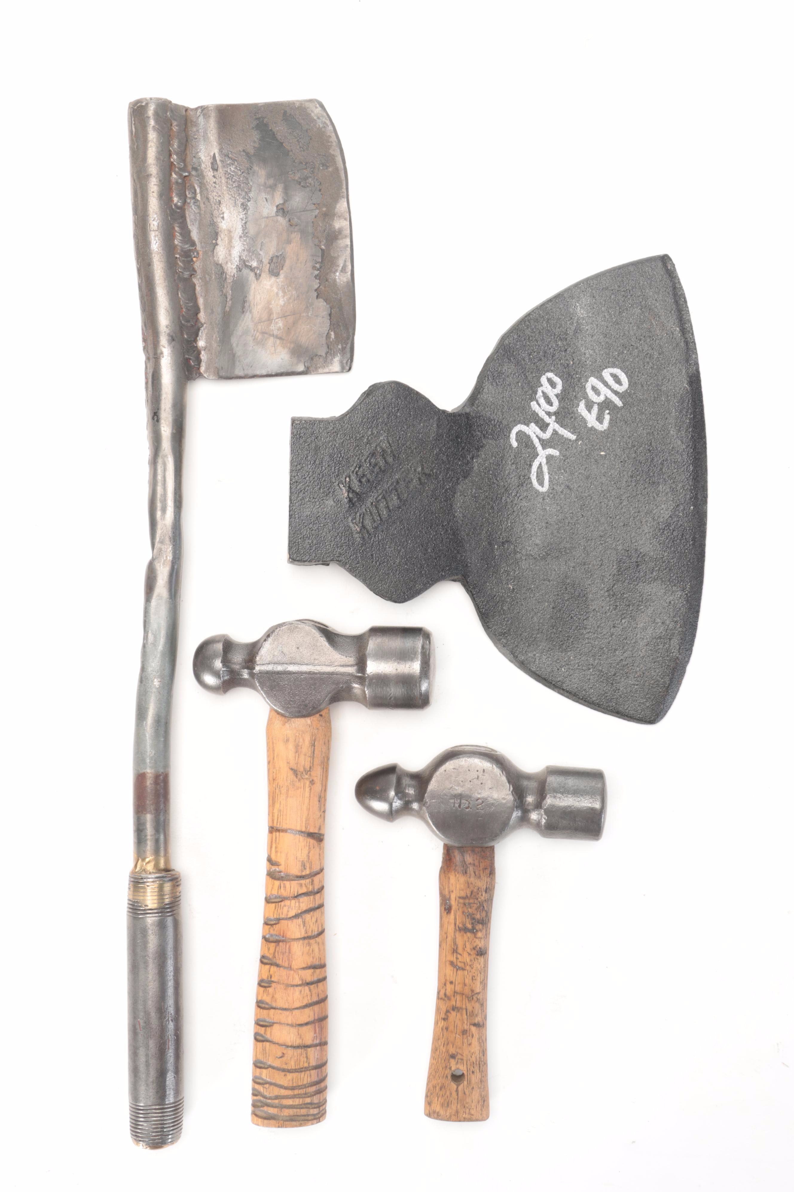 Ball Peen Hammers, Pipe Wrenches, Pickaxe Head, Spirit Level | EBTH