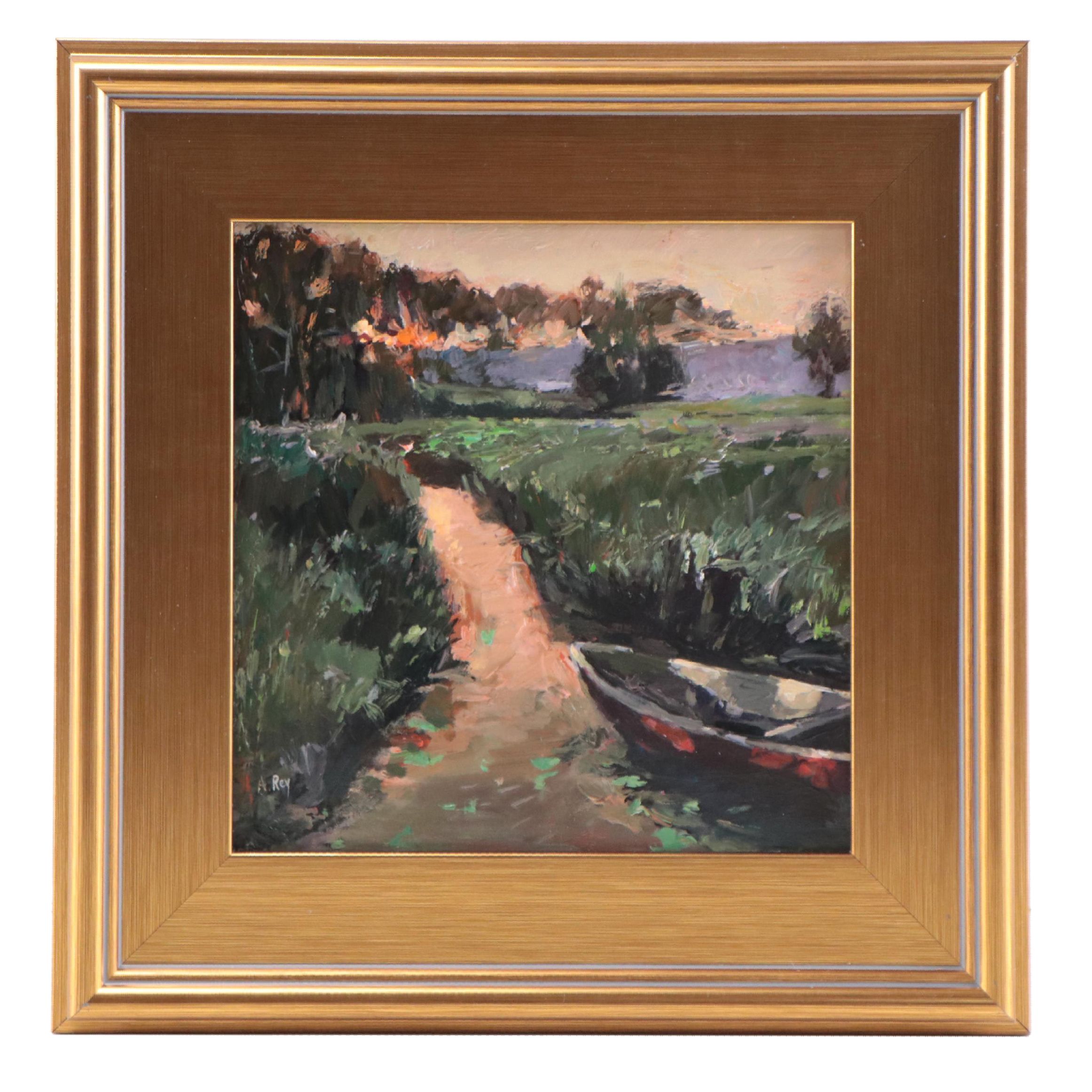 Agnes Rey Oil Painting "The Silent River," 2018 | EBTH