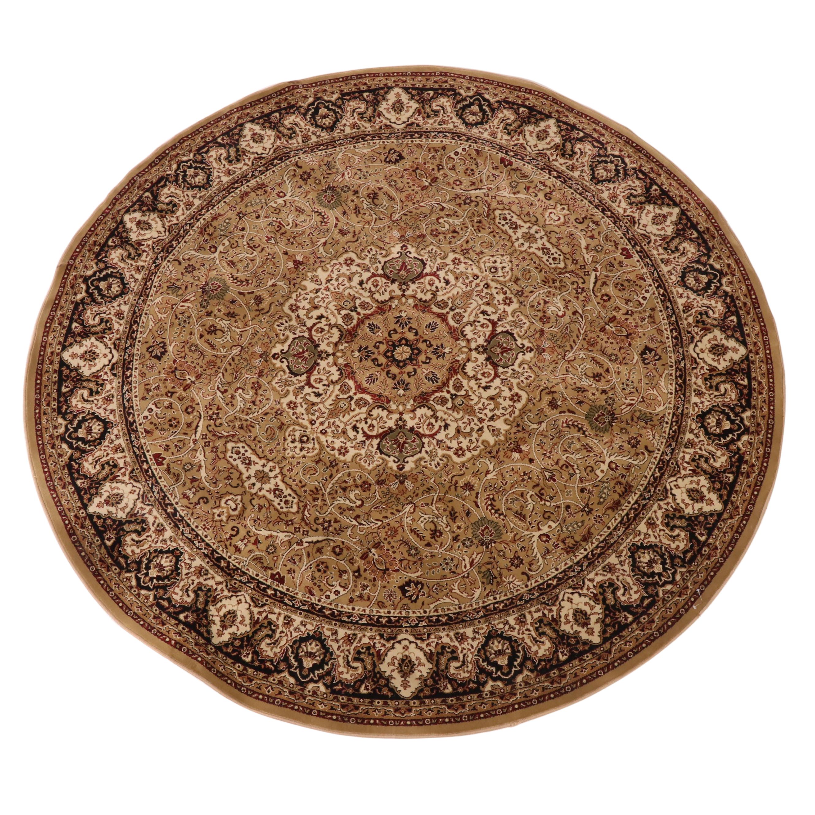 7'10 Round Machine Made Merinos Persian Classics Area Rug | EBTH