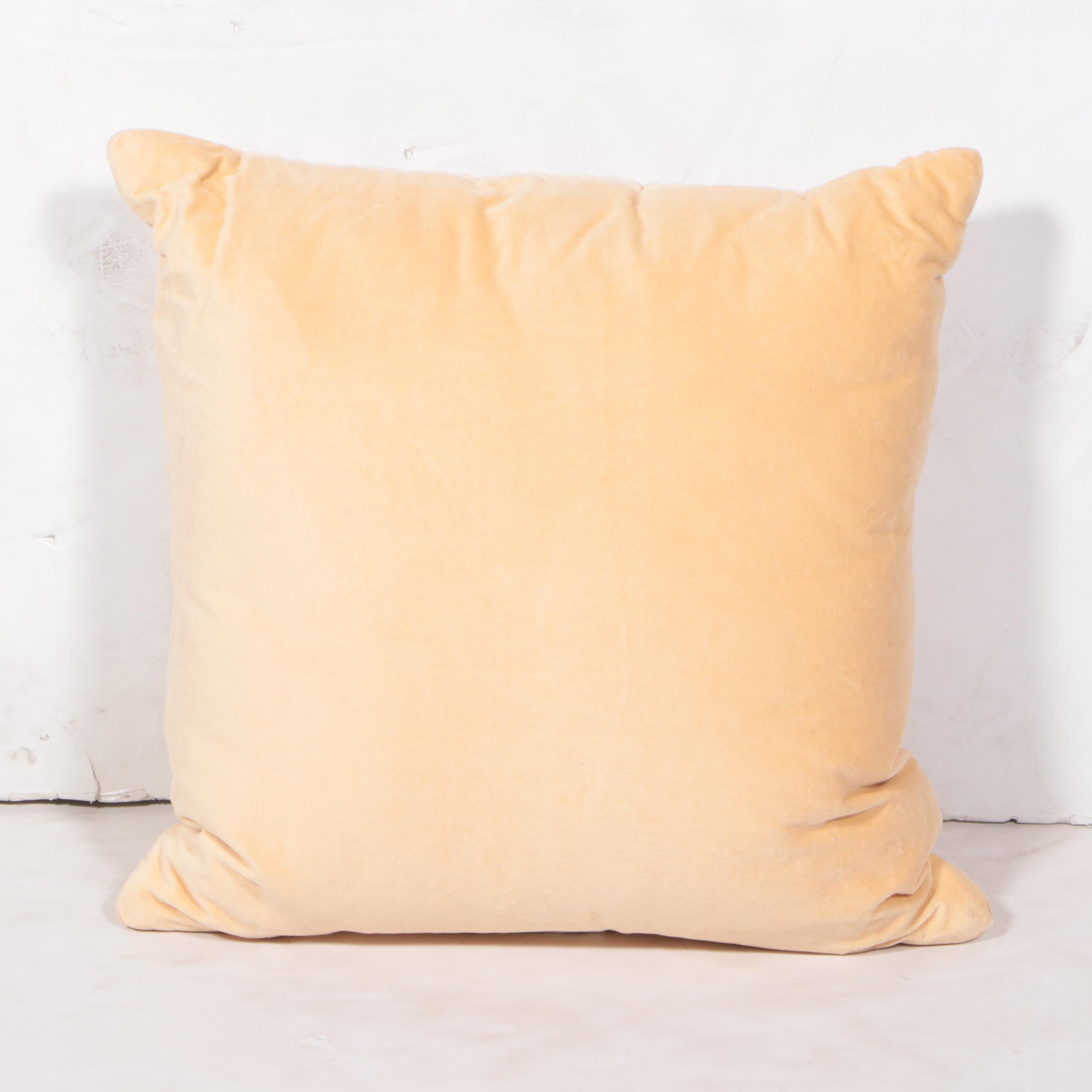 Pair of Threshold Oversized Quilted Cotton Velvet Square Throw Pillows in Gold | EBTH