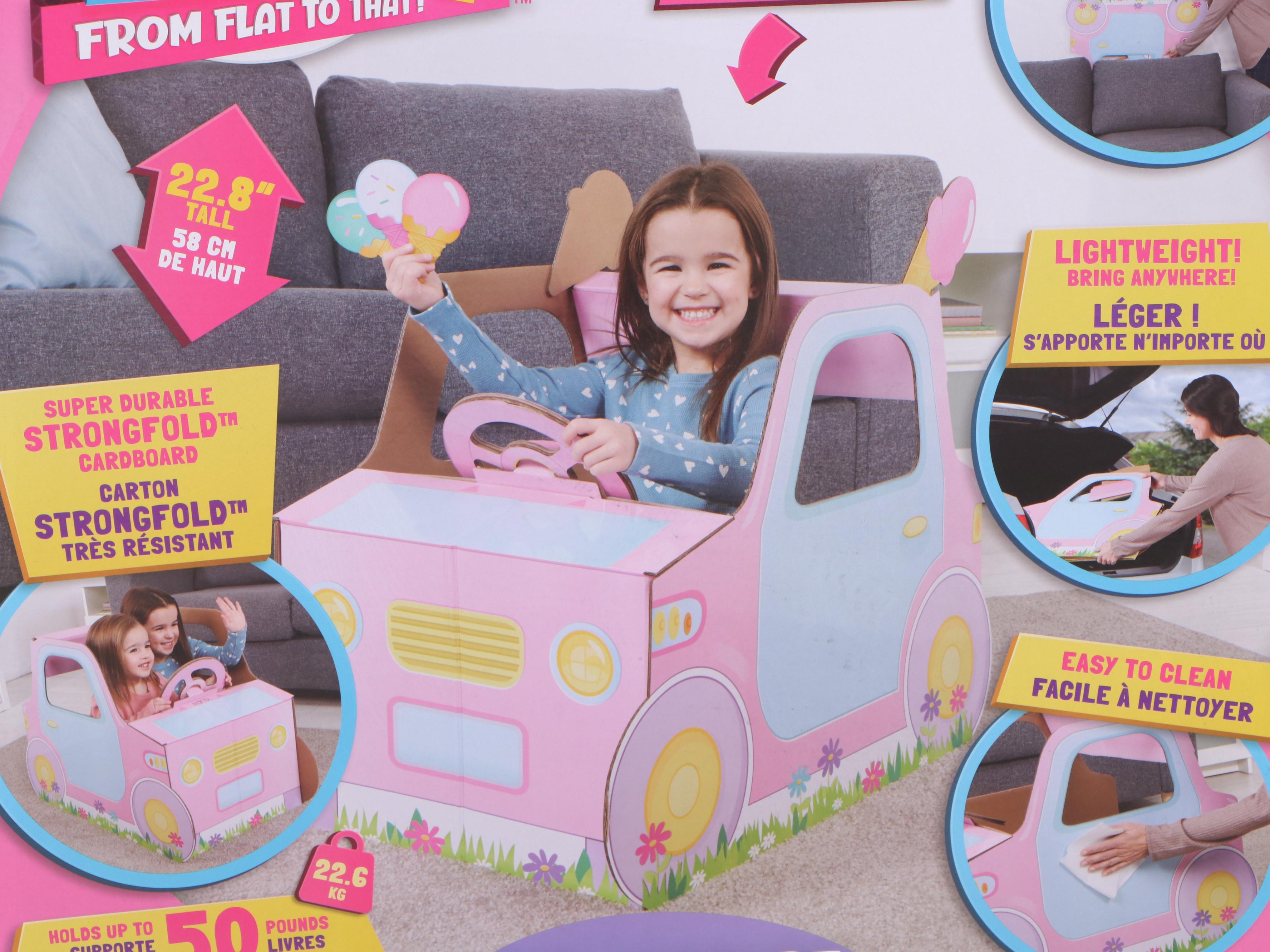 WowWee Pop2Play StrongFold Cardboard Pink Toy Car and Indoor Playhouse ...