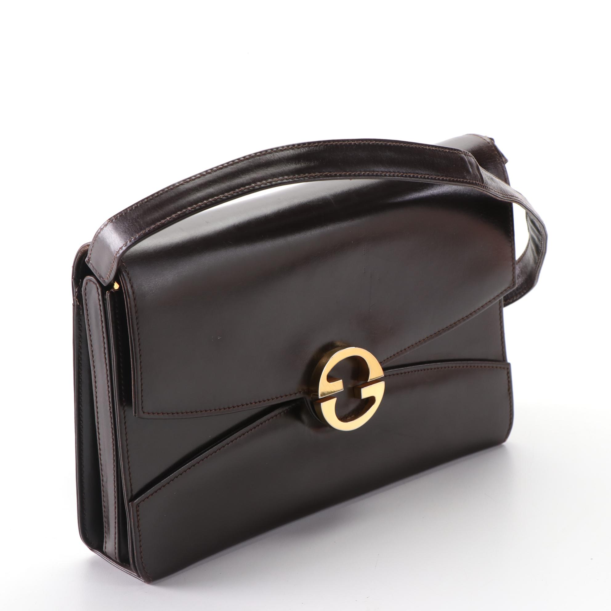 Gucci Flap Front Shoulder Bag in Smooth Leather | EBTH