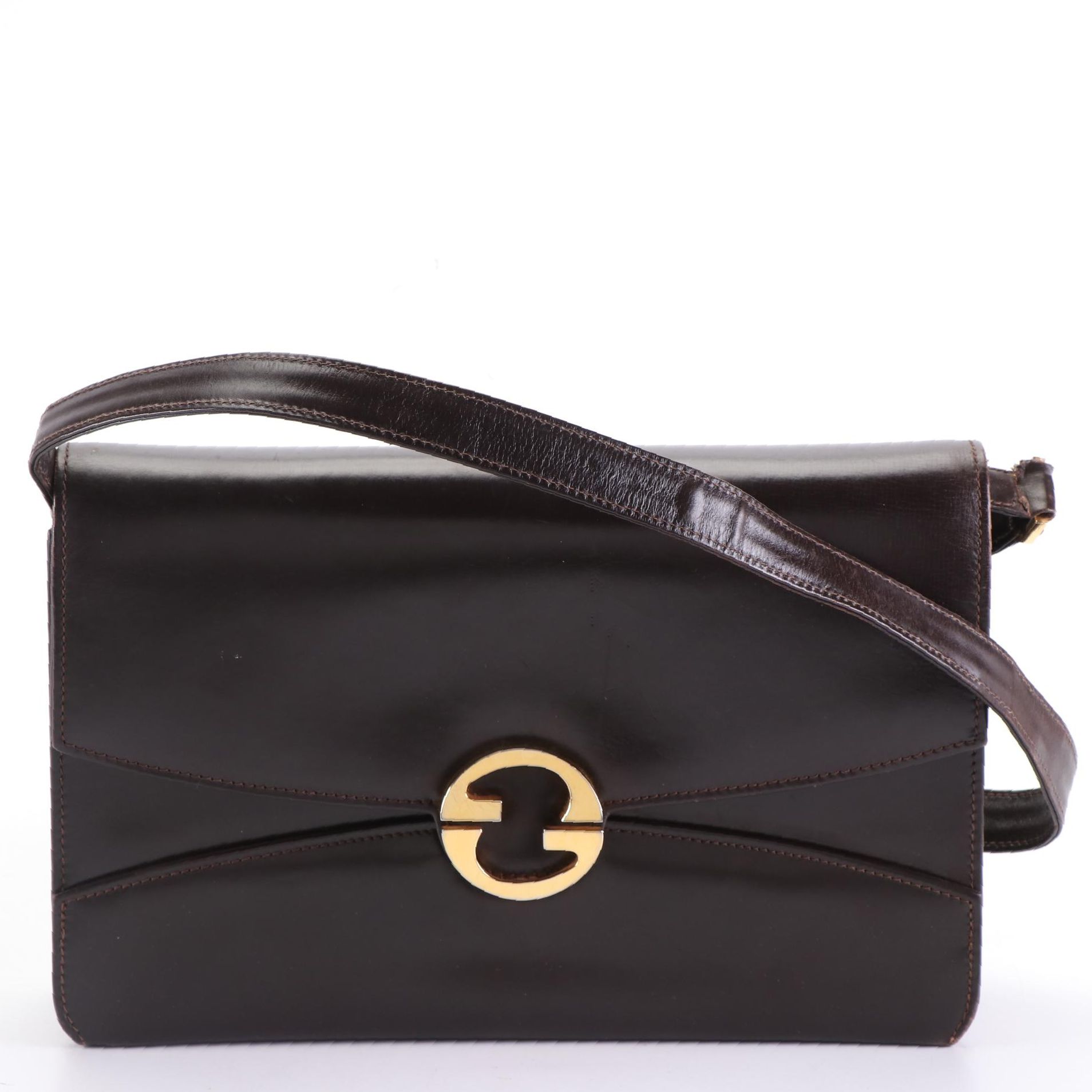 Gucci Flap Front Shoulder Bag in Smooth Leather | EBTH