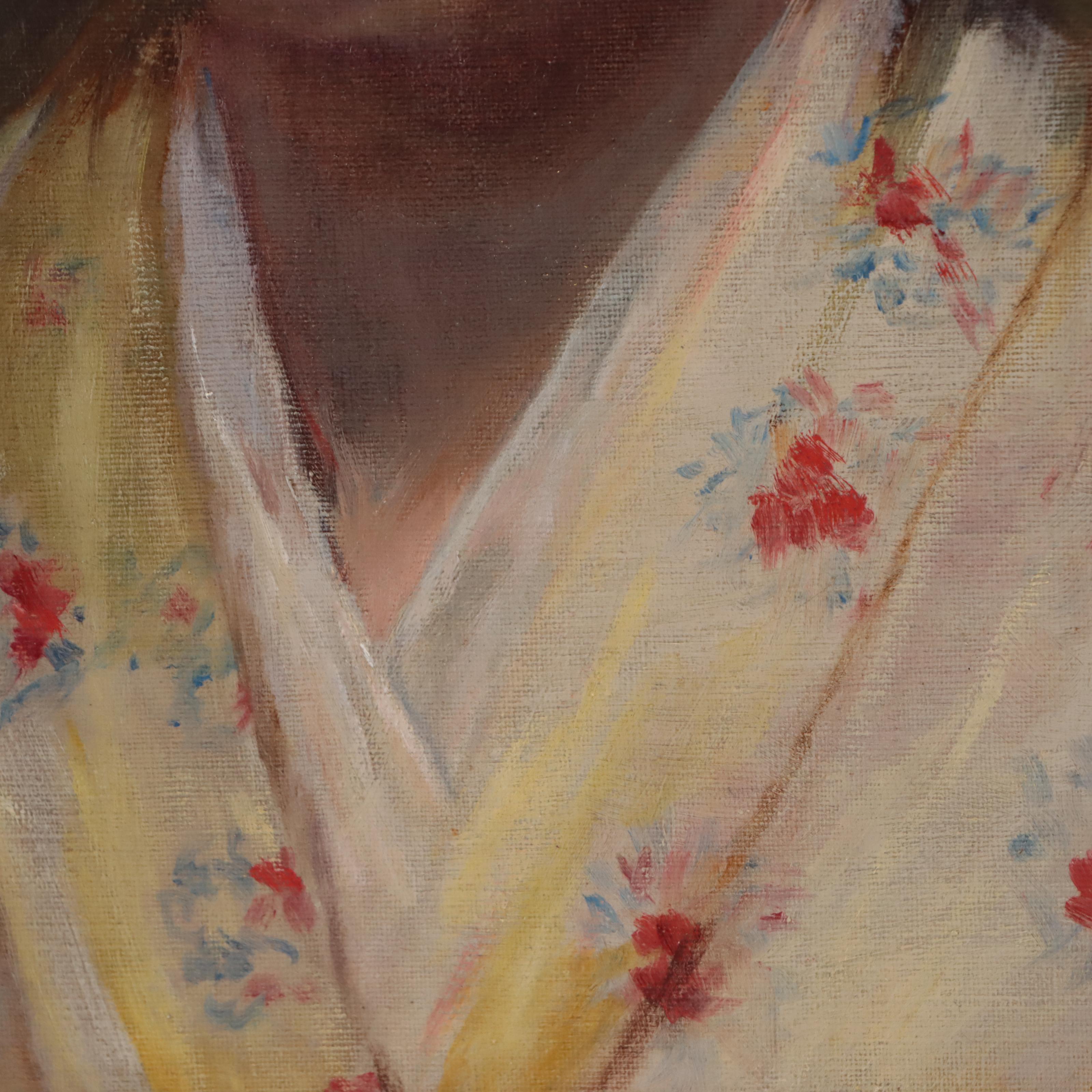 Elizabeth Nourse Portrait Oil Painting of a Young Lady in Bonnet, Circa ...