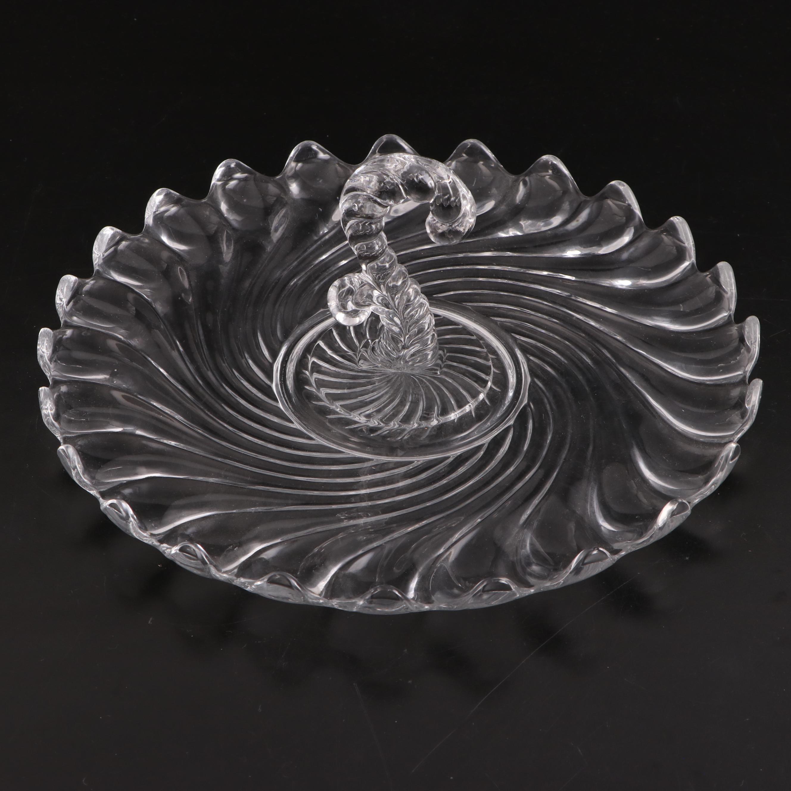 EAPG Cake Plates with Other Glass Tidbit Tray, Early to Mid-20th ...