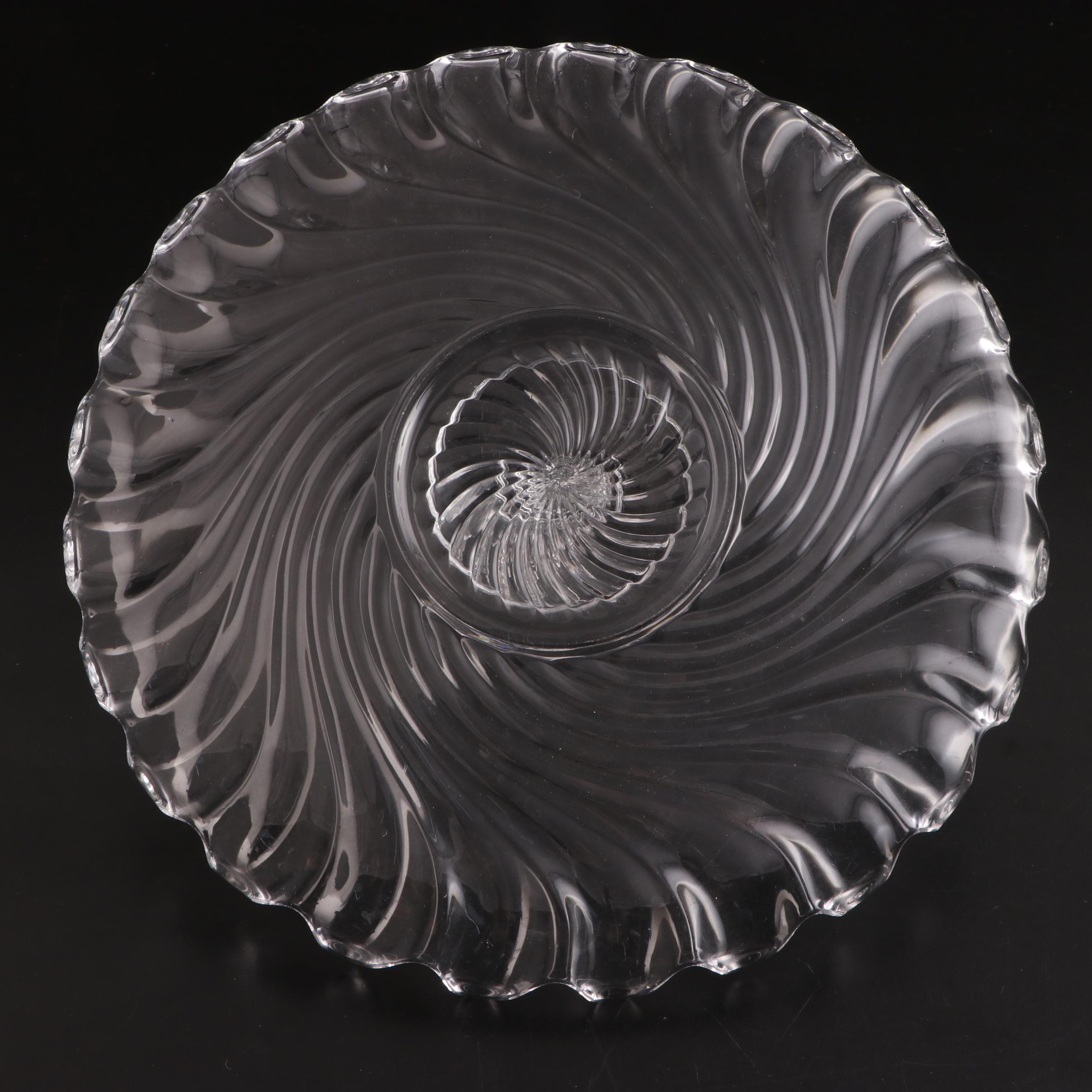 EAPG Cake Plates with Other Glass Tidbit Tray, Early to Mid-20th ...