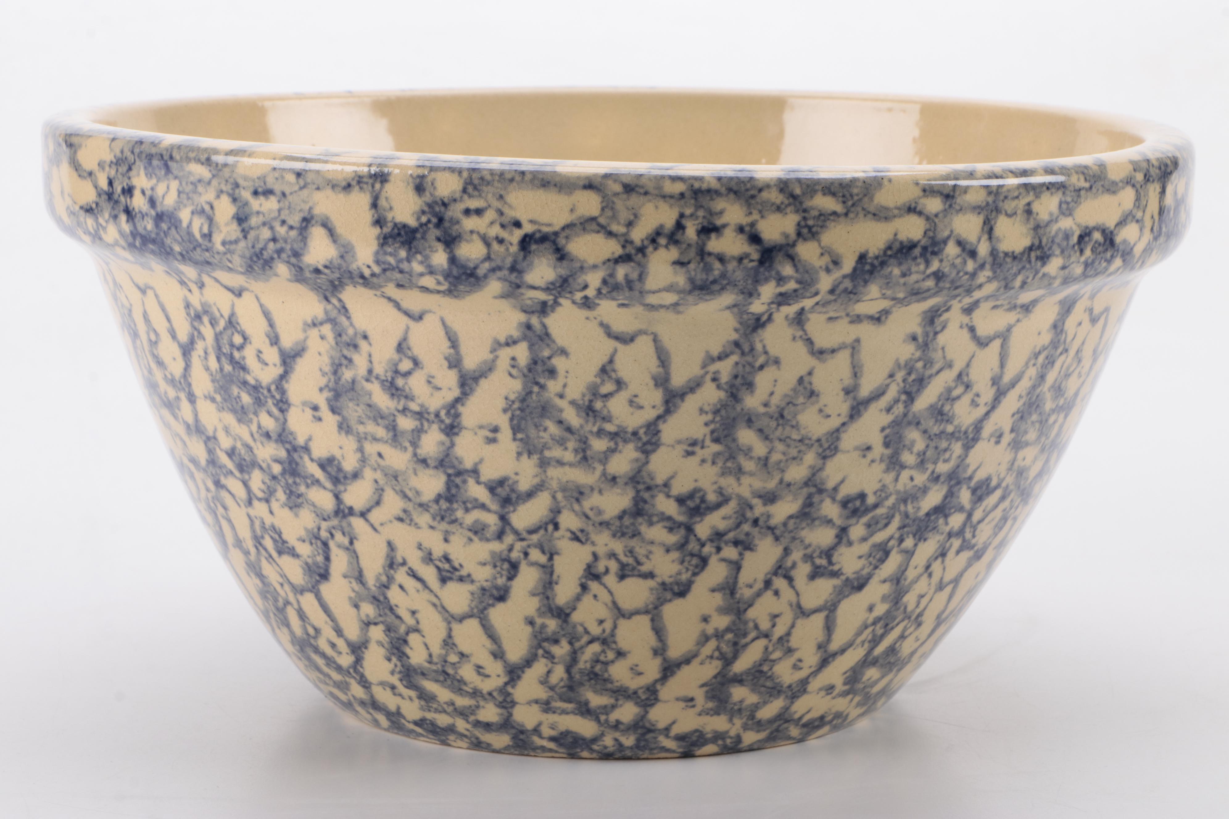 Robinson Ransbottom "Spongeware Blue" Ceramic Graduated Mixing Bowls | EBTH