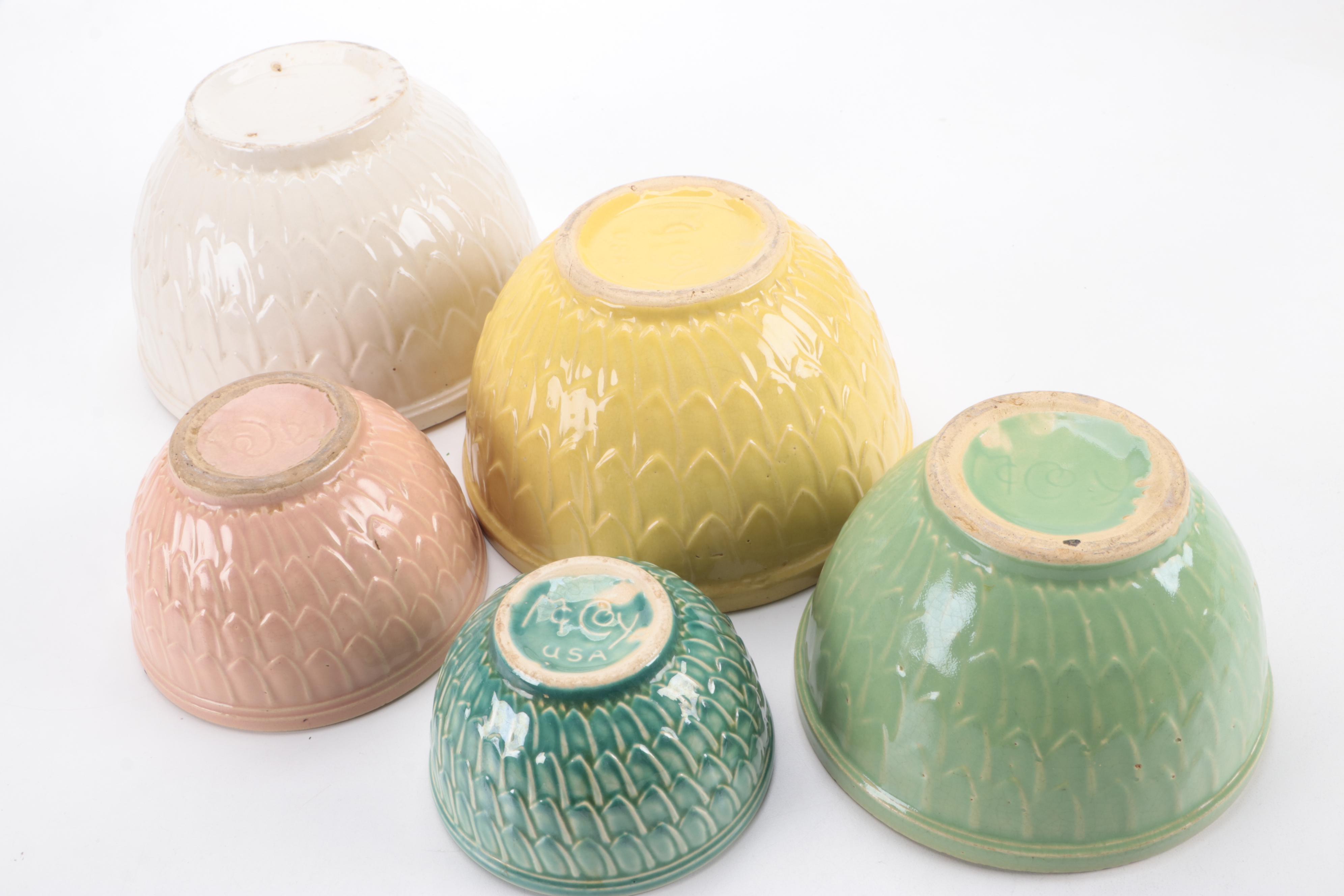McCoy Pottery Fish Scale Pattern Ceramic Bowls, Mid-20th Century | EBTH
