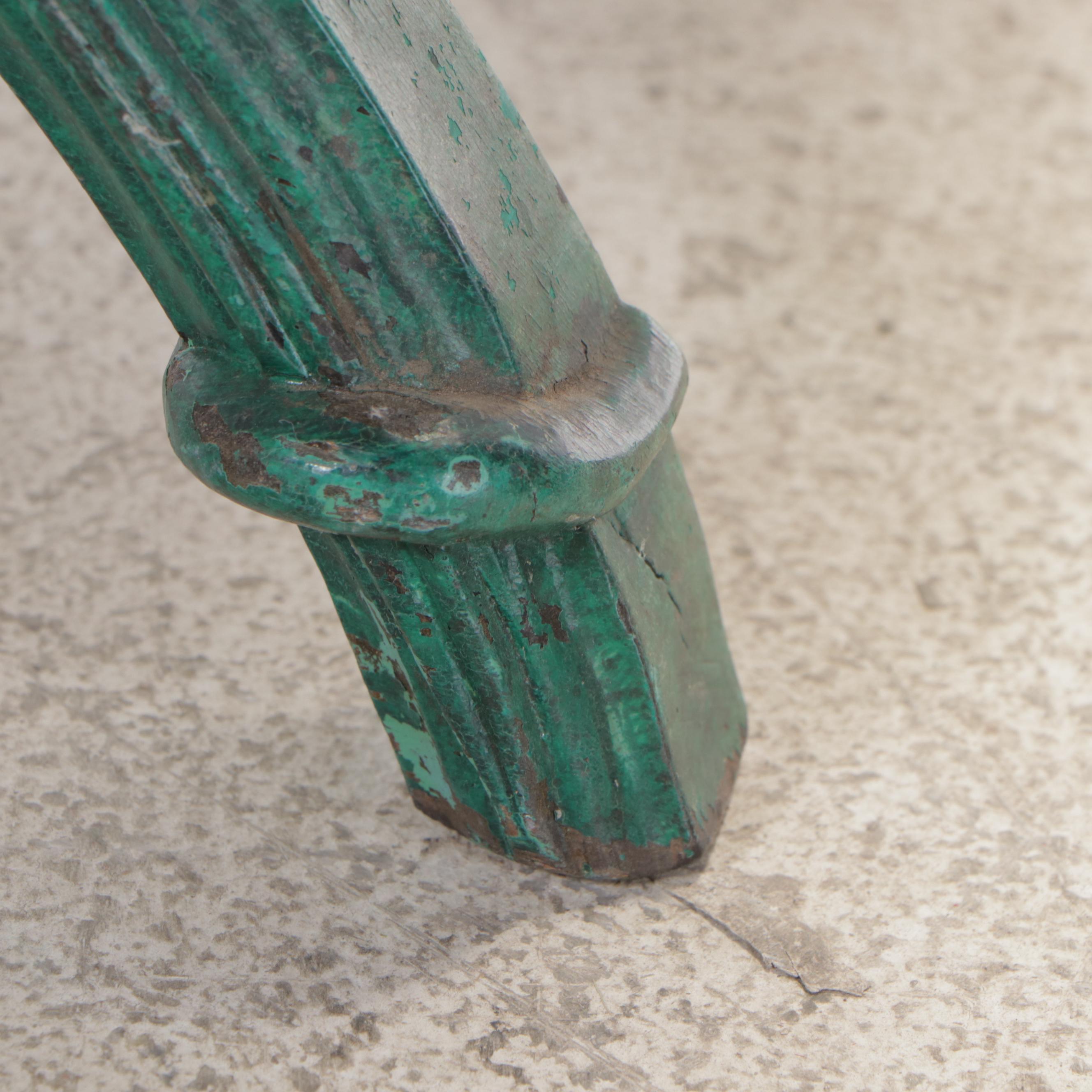 Pair of Louis XVI Style Green-Painted X-Form Stools | EBTH