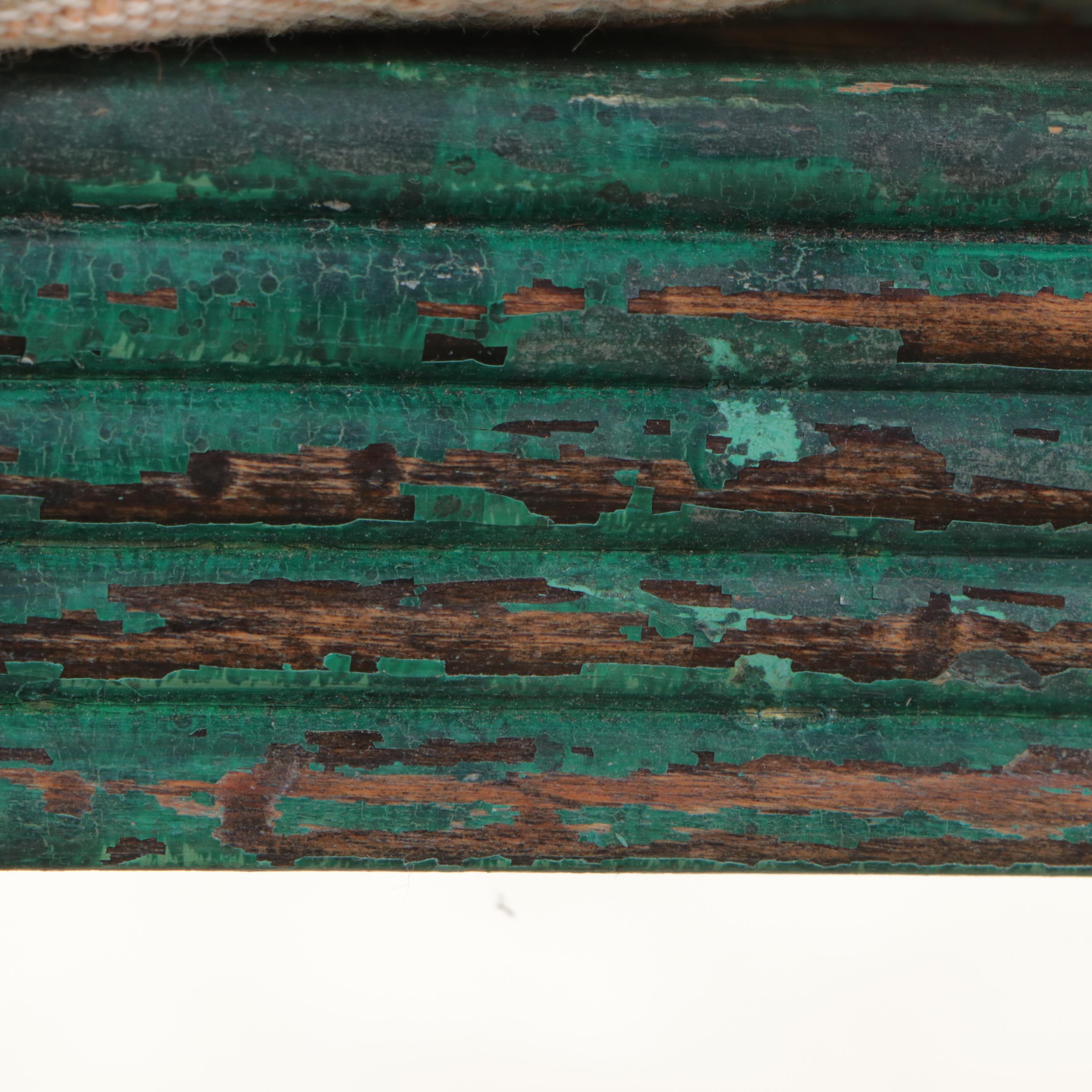 Pair of Louis XVI Style Green-Painted X-Form Stools | EBTH