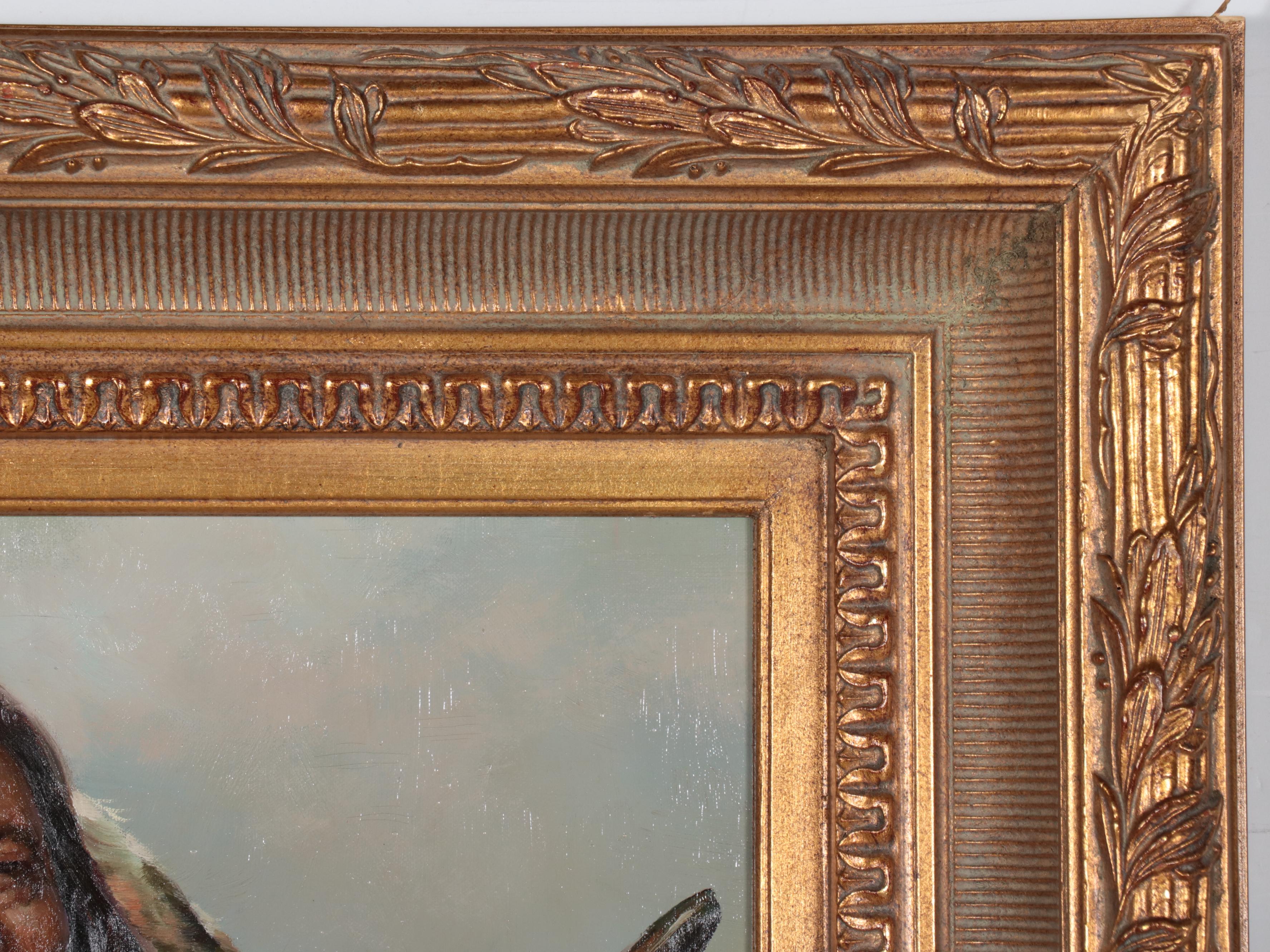 Troy Denton Portrait Oil Painting of a Native American Man | EBTH