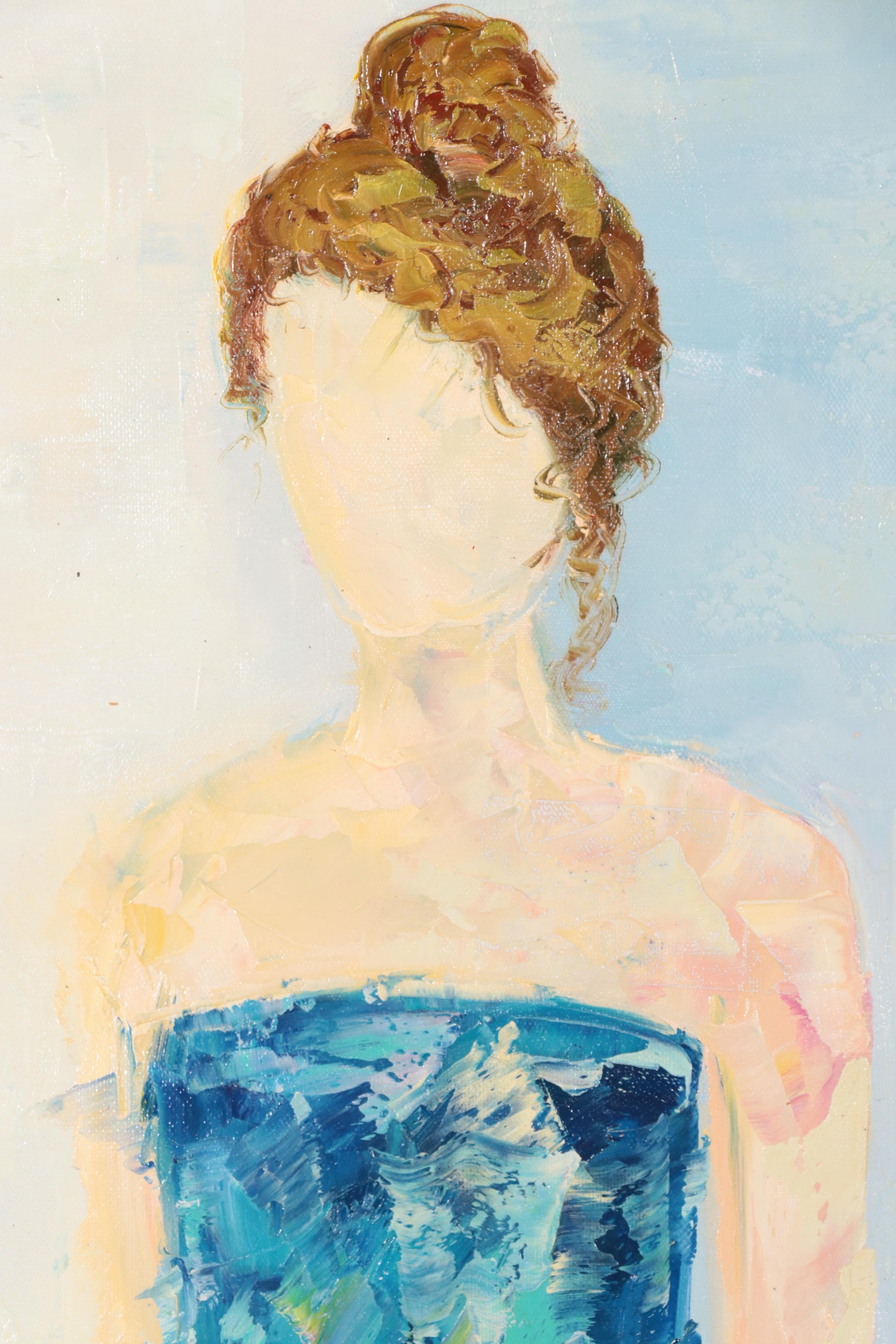 Bing Oil Painting of a Standing Female Figure, 21st Century | EBTH