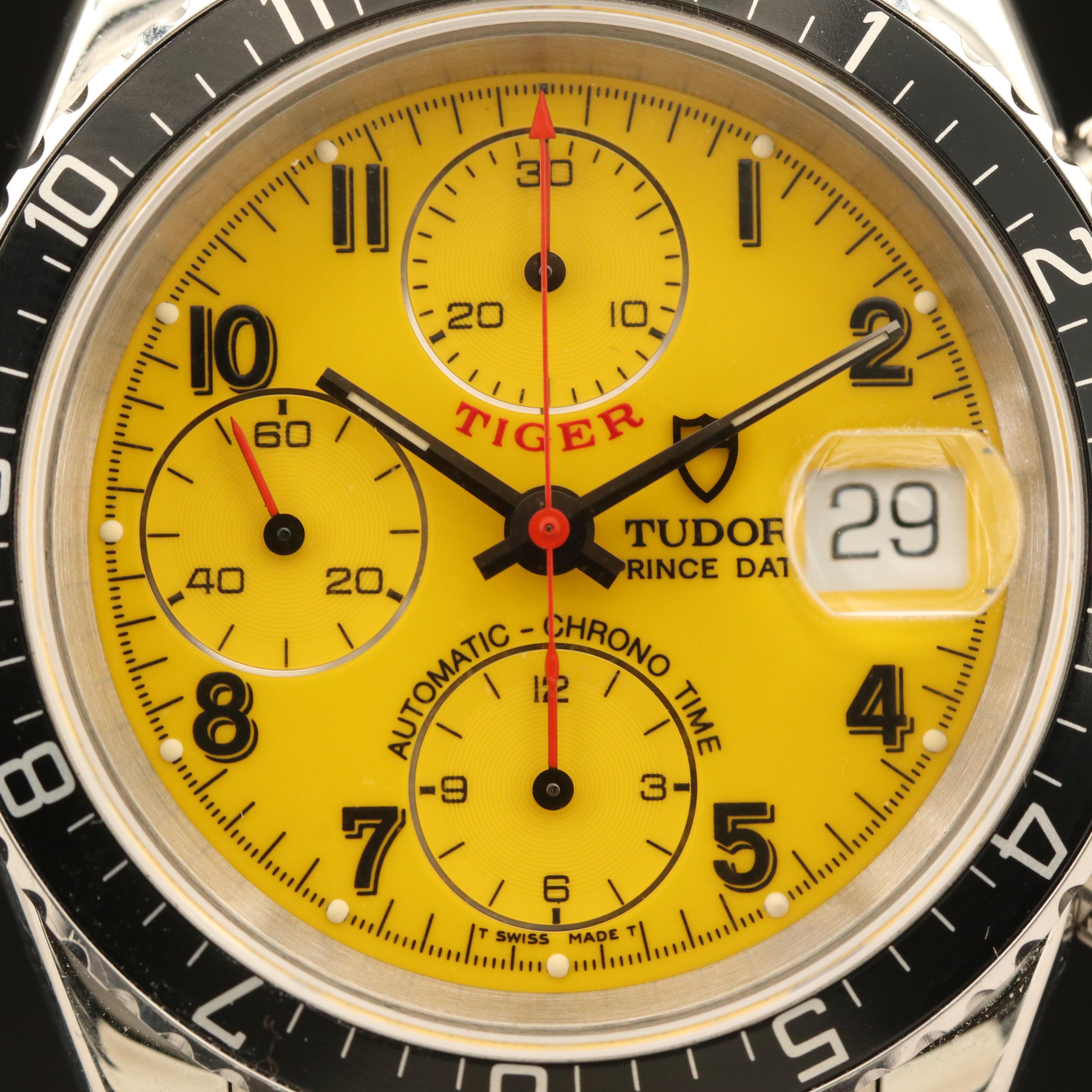 Tudor Tiger Prince Chronograph Date Yellow Dial Steel Automatic ...