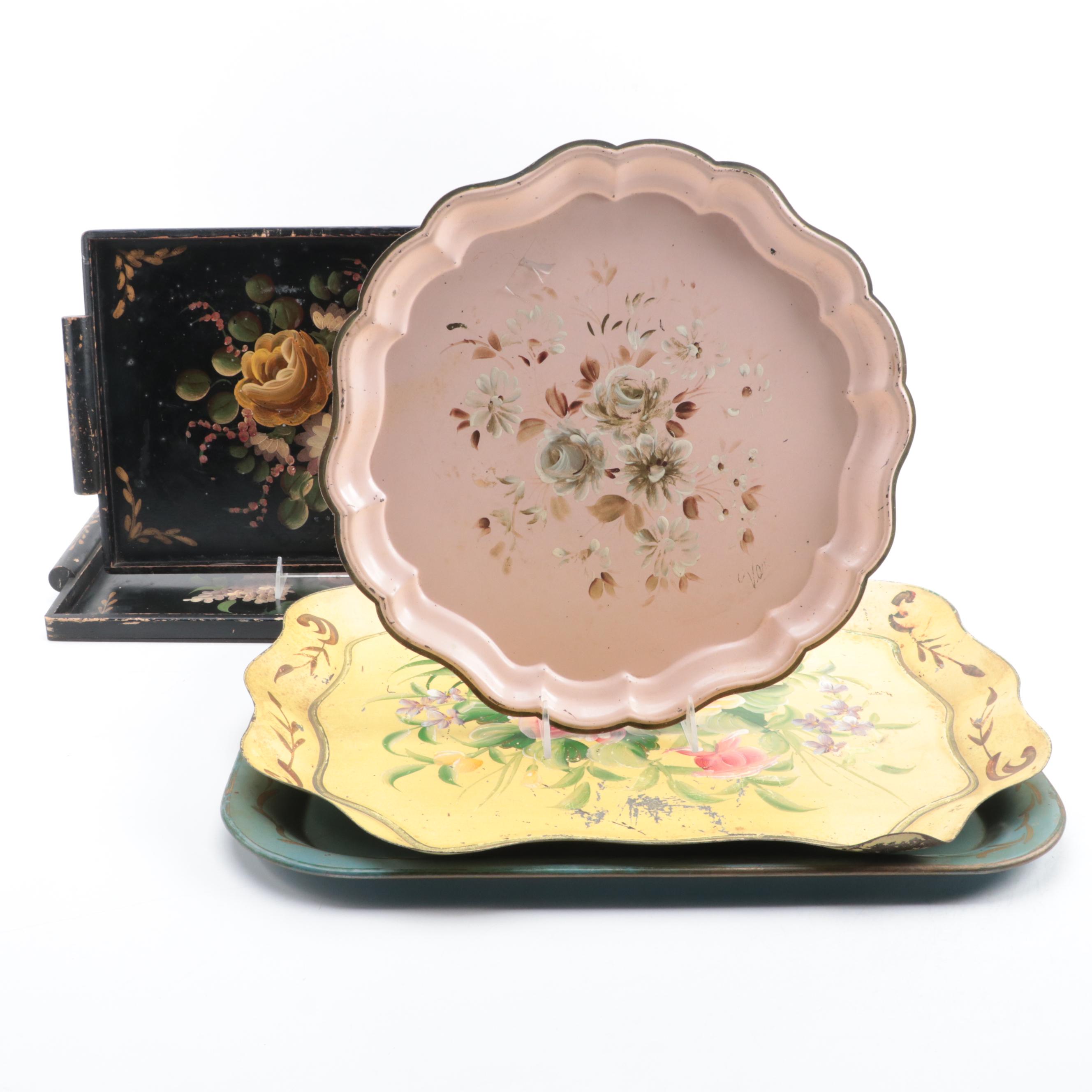 Hand-Painted Tole Trays and Wooden Serving Trays | EBTH