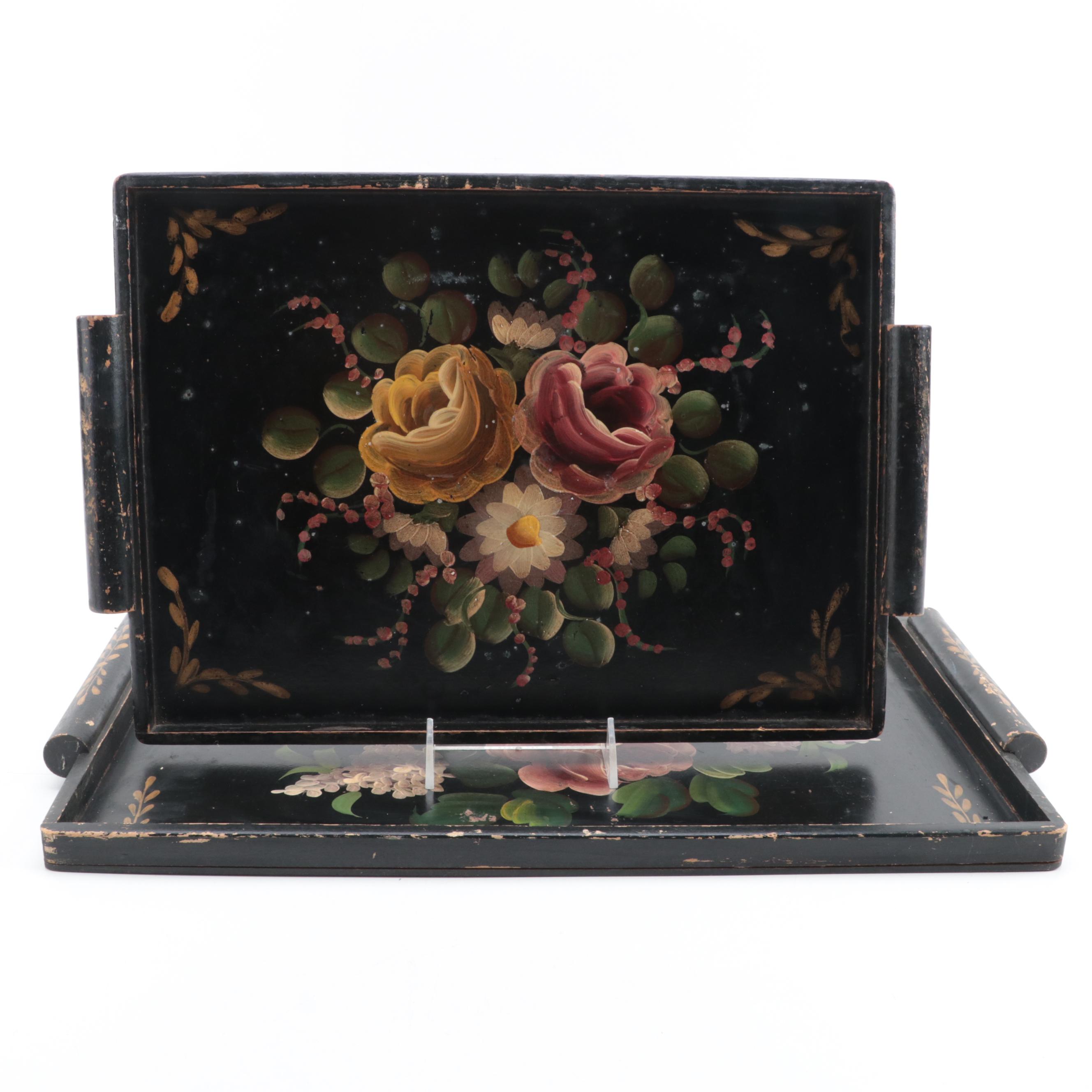 Hand-Painted Tole Trays and Wooden Serving Trays | EBTH