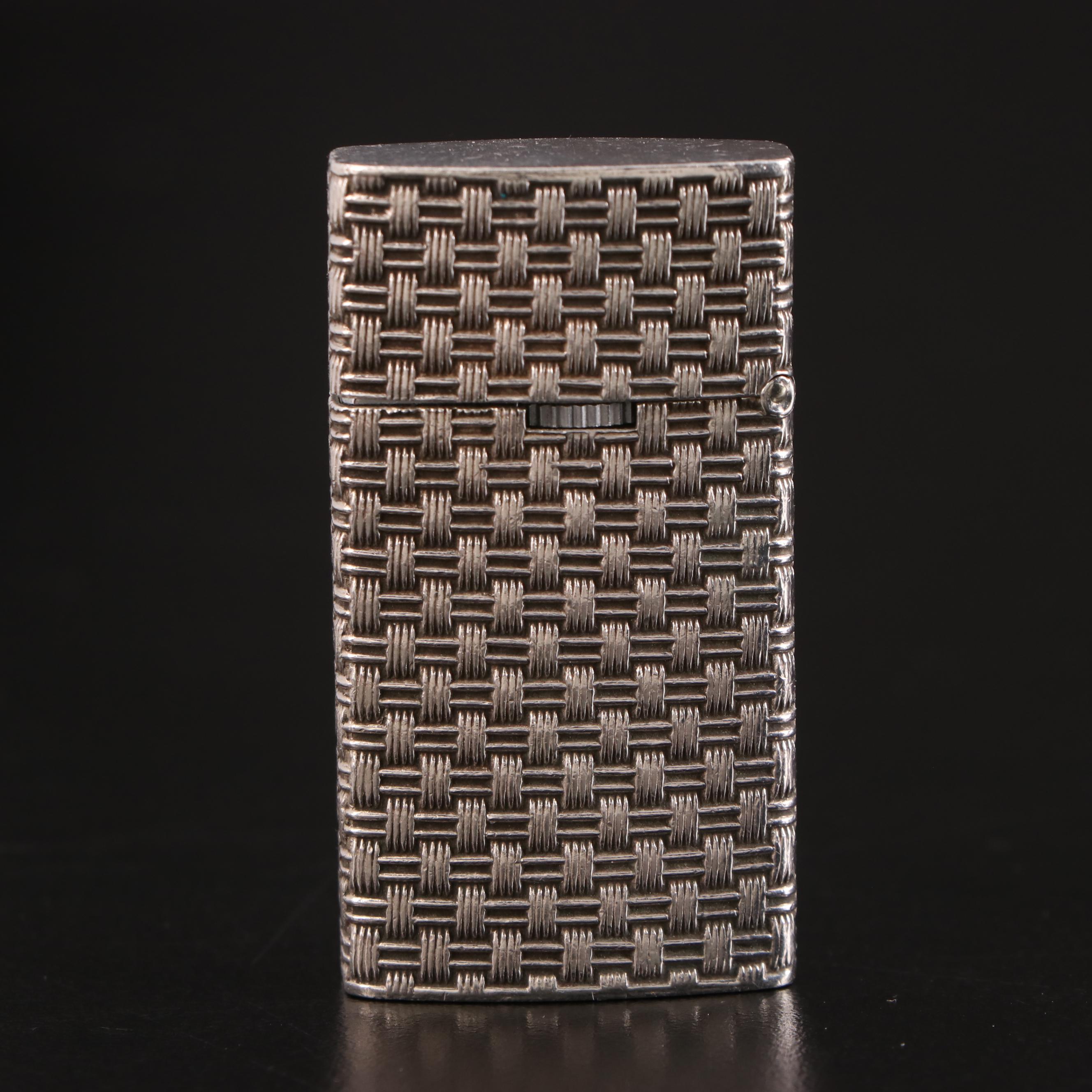 Basket Weave Sterling Silver Lighter Case with Zippo Lighter | EBTH