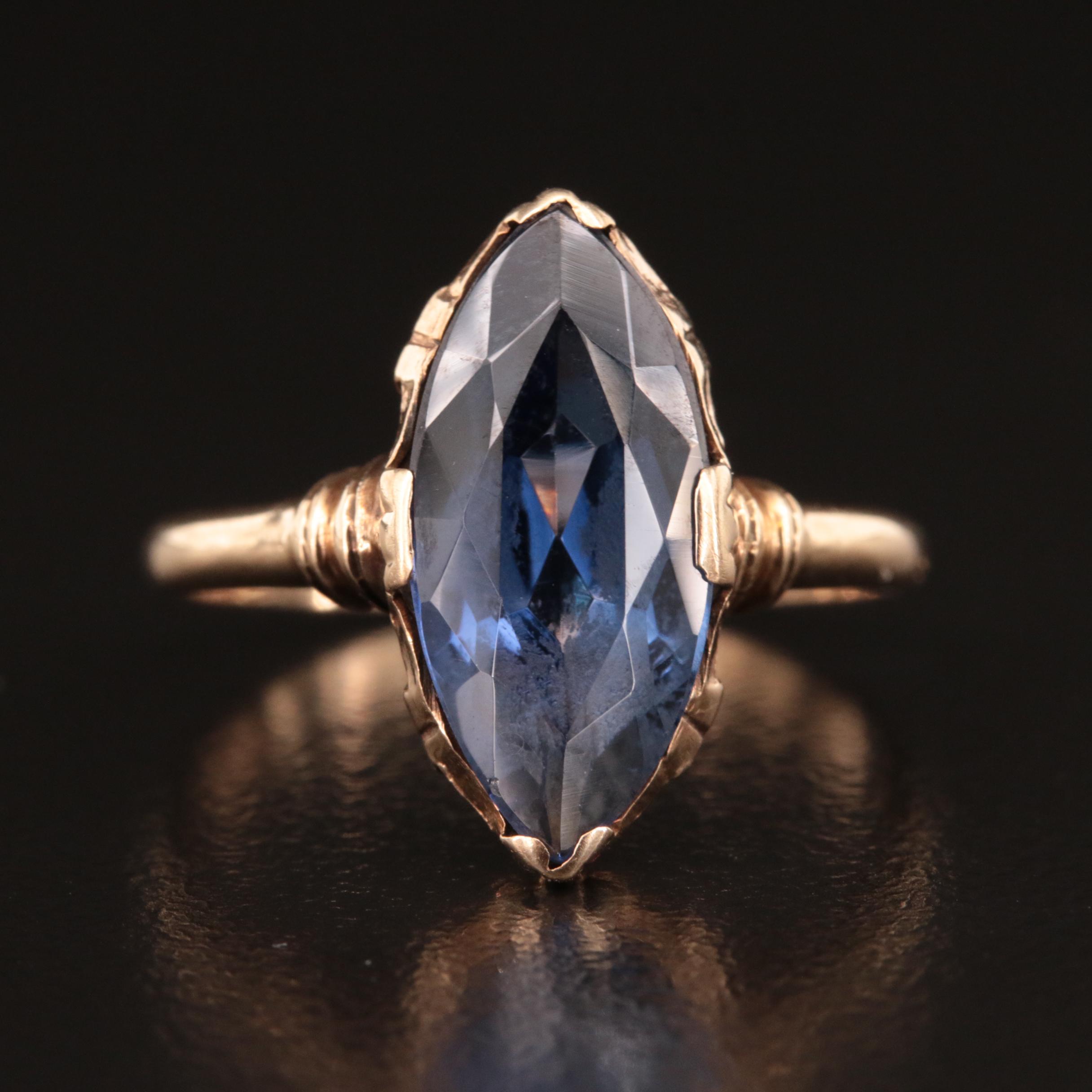 10K Sapphire Navette Ring | EBTH
