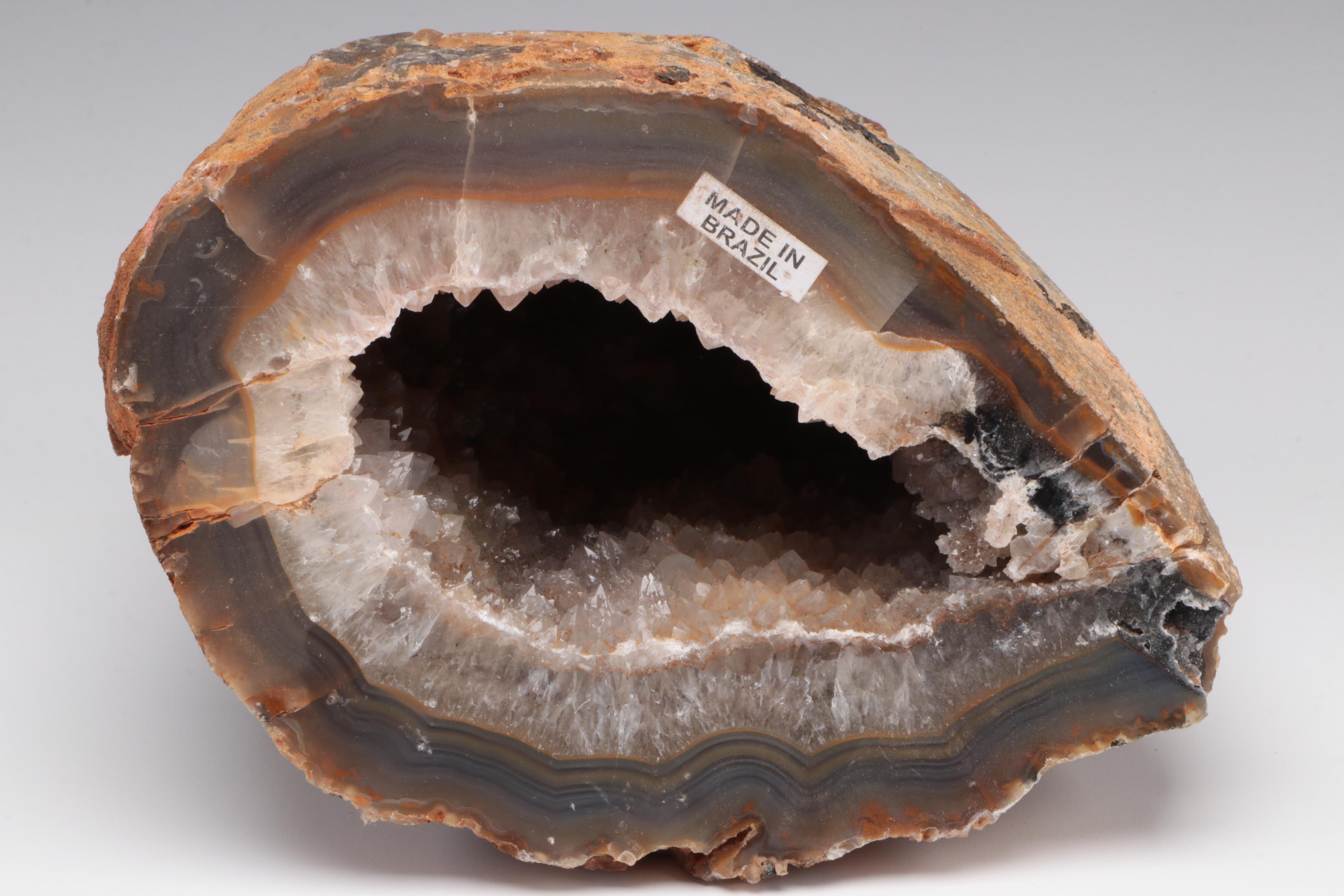 Agate Geode Specimen with Quartz Points and Clusters | EBTH