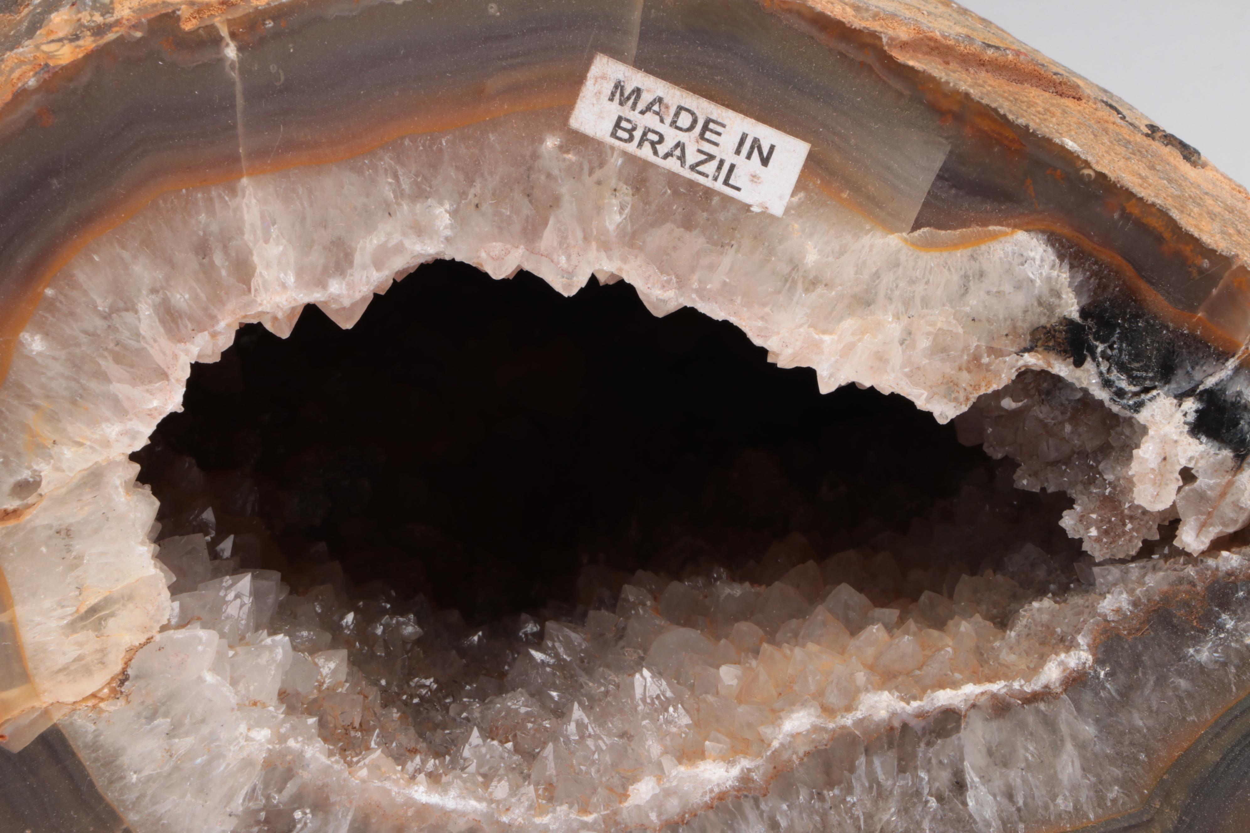 Agate Geode Specimen with Quartz Points and Clusters | EBTH