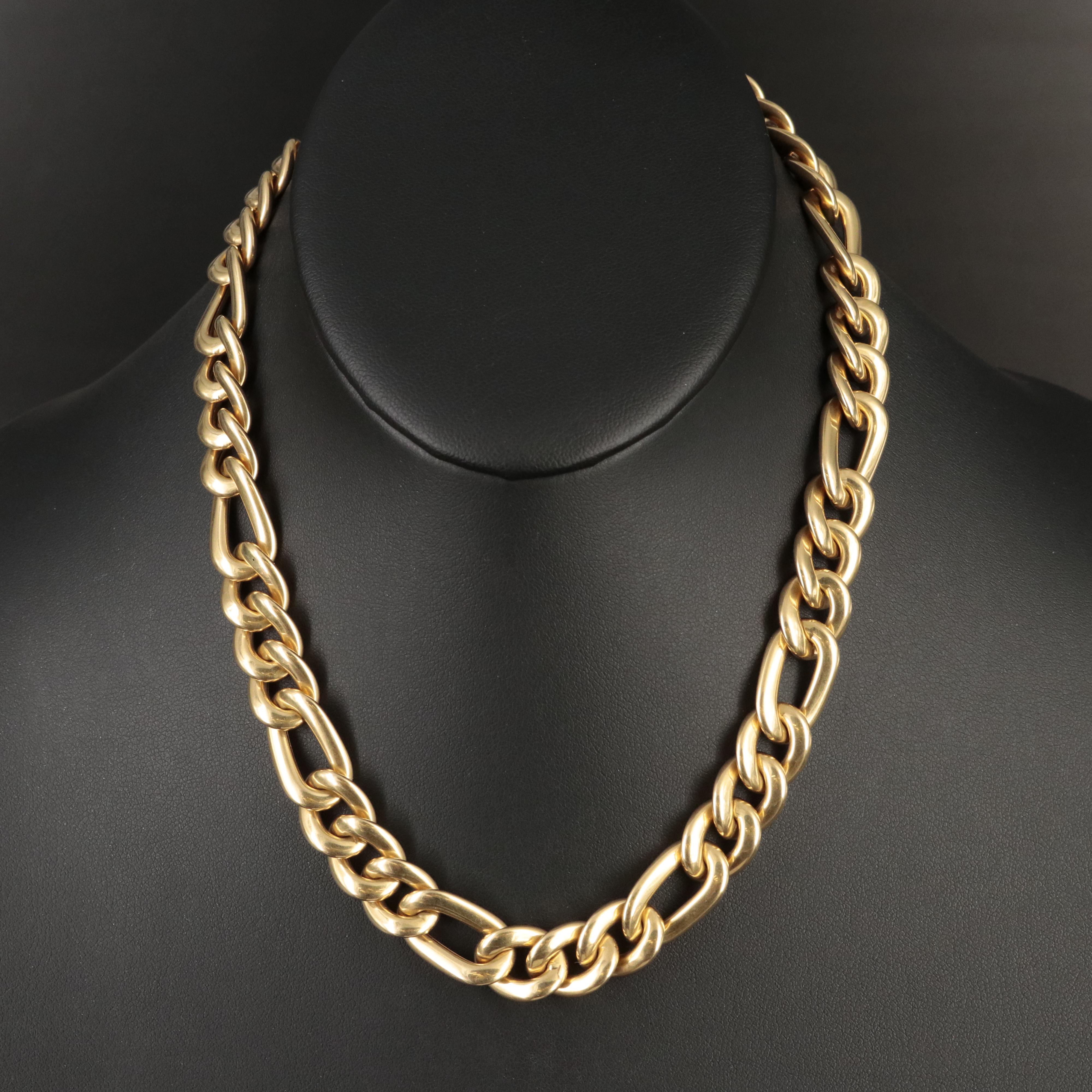 18K Figaro Chain Necklace | EBTH