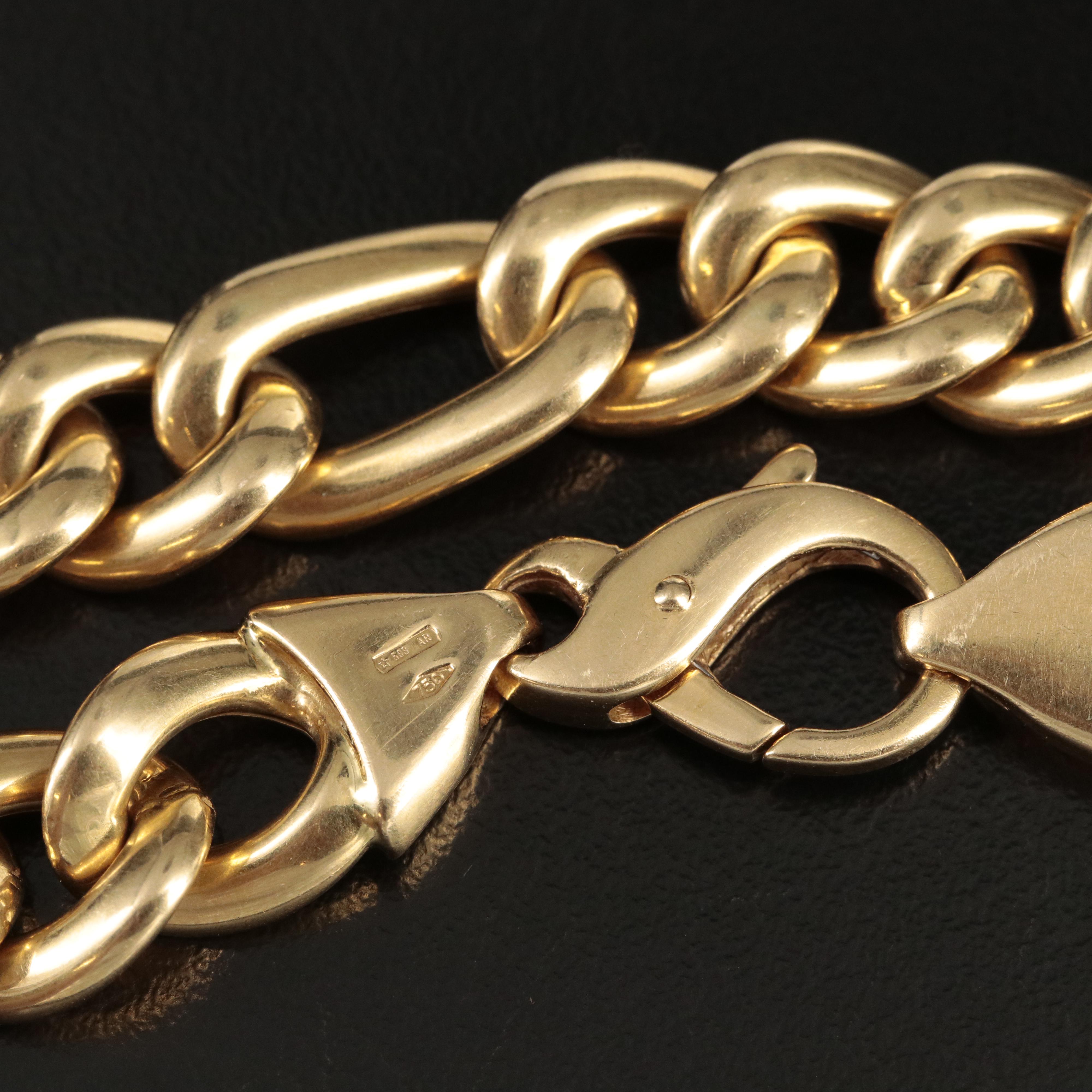18K Figaro Chain Necklace | EBTH
