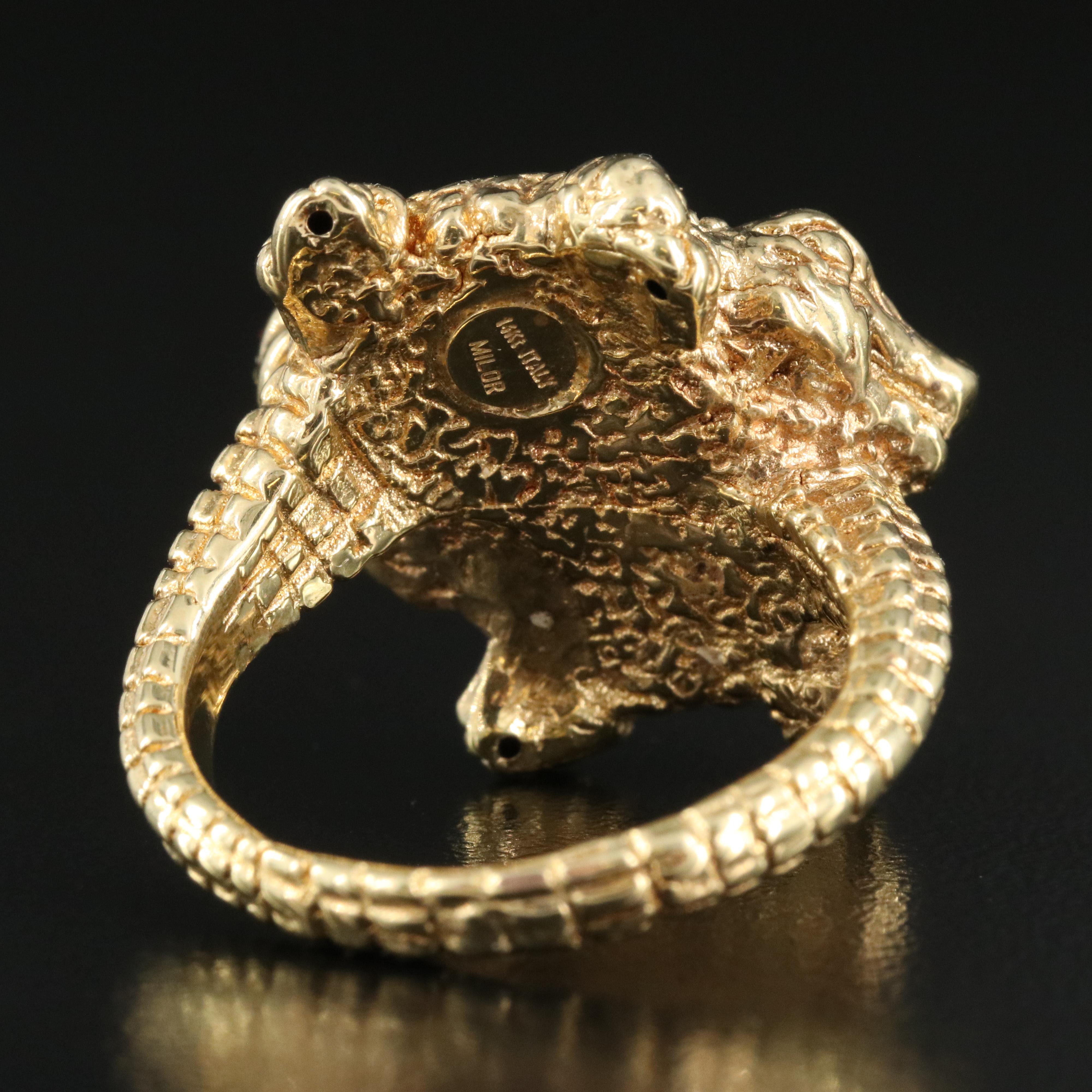 Italian Milor 14K Alligator Ring | EBTH