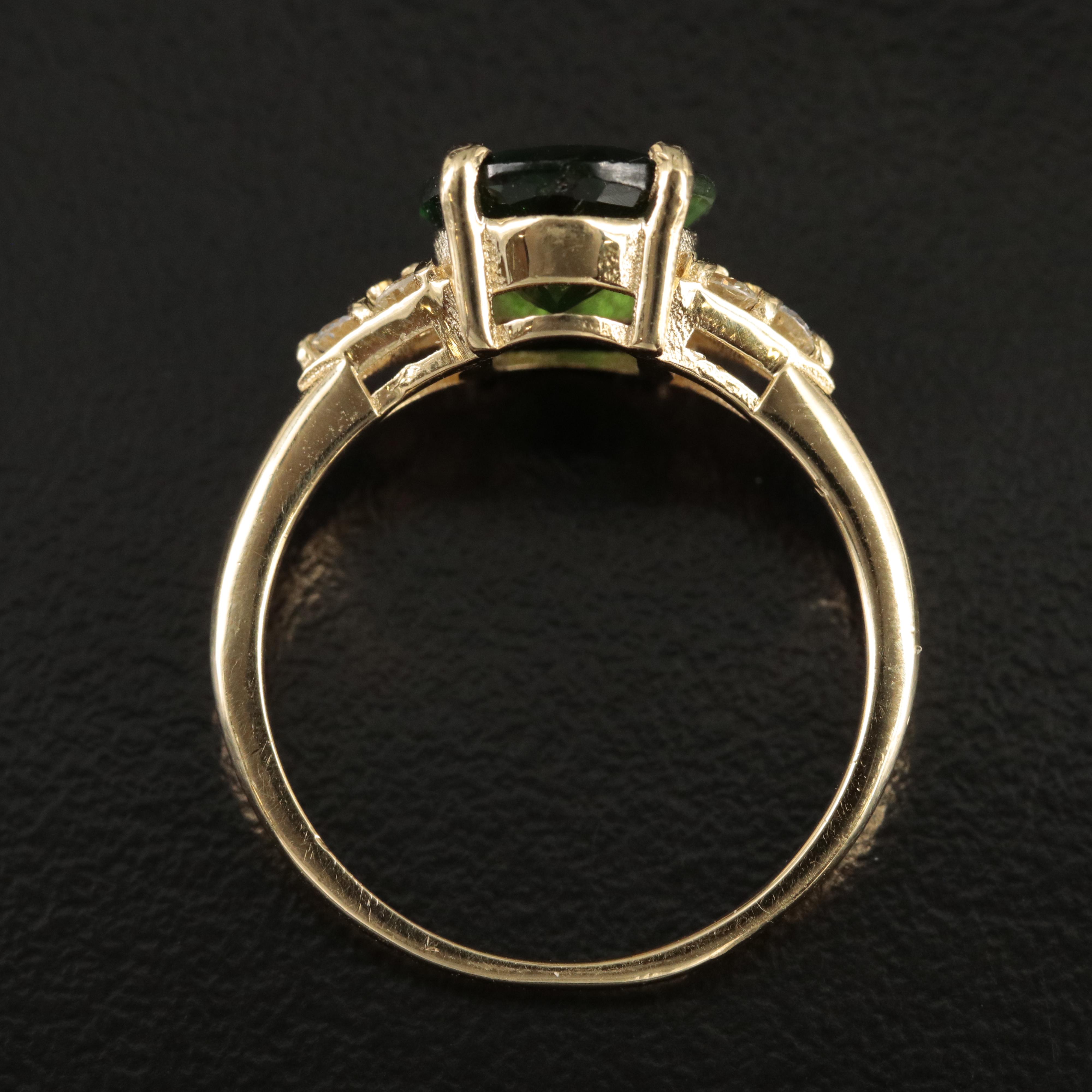 18K 3.29 CT Tsavorite Garnet and Diamond Ring with GIA Report | EBTH