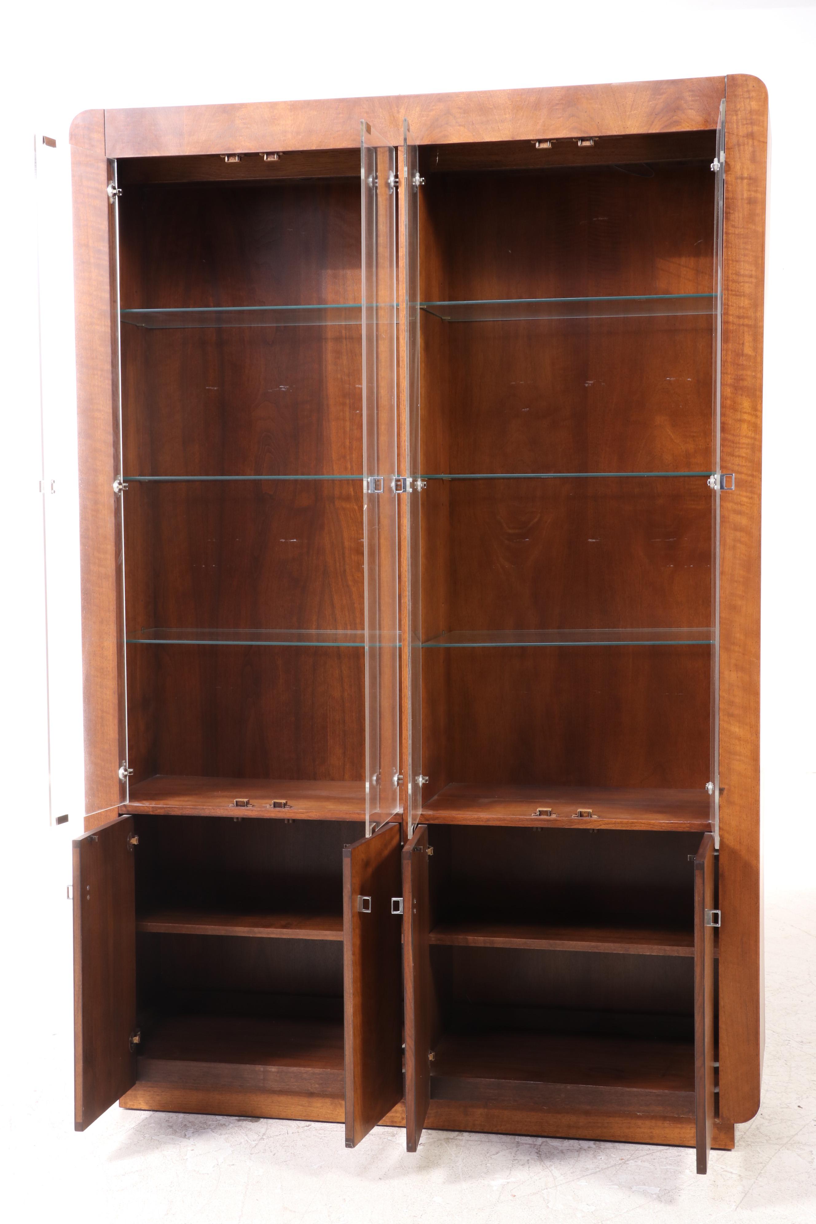 Figured Walnut and Glass Illuminated Display Cabinet | EBTH
