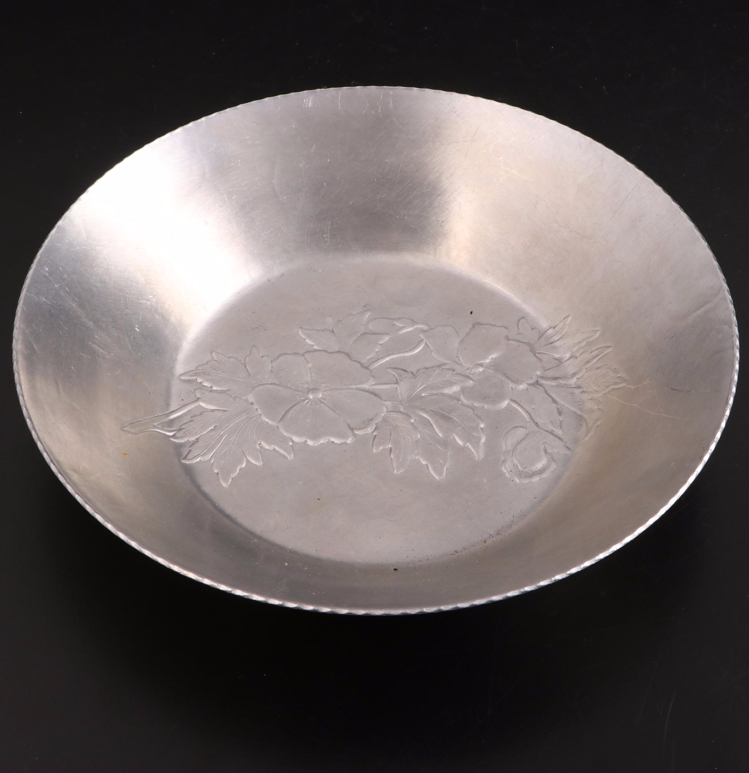 John W. Findley Hand-Wrought Aluminium Ashtray with Aluminum Serveware ...