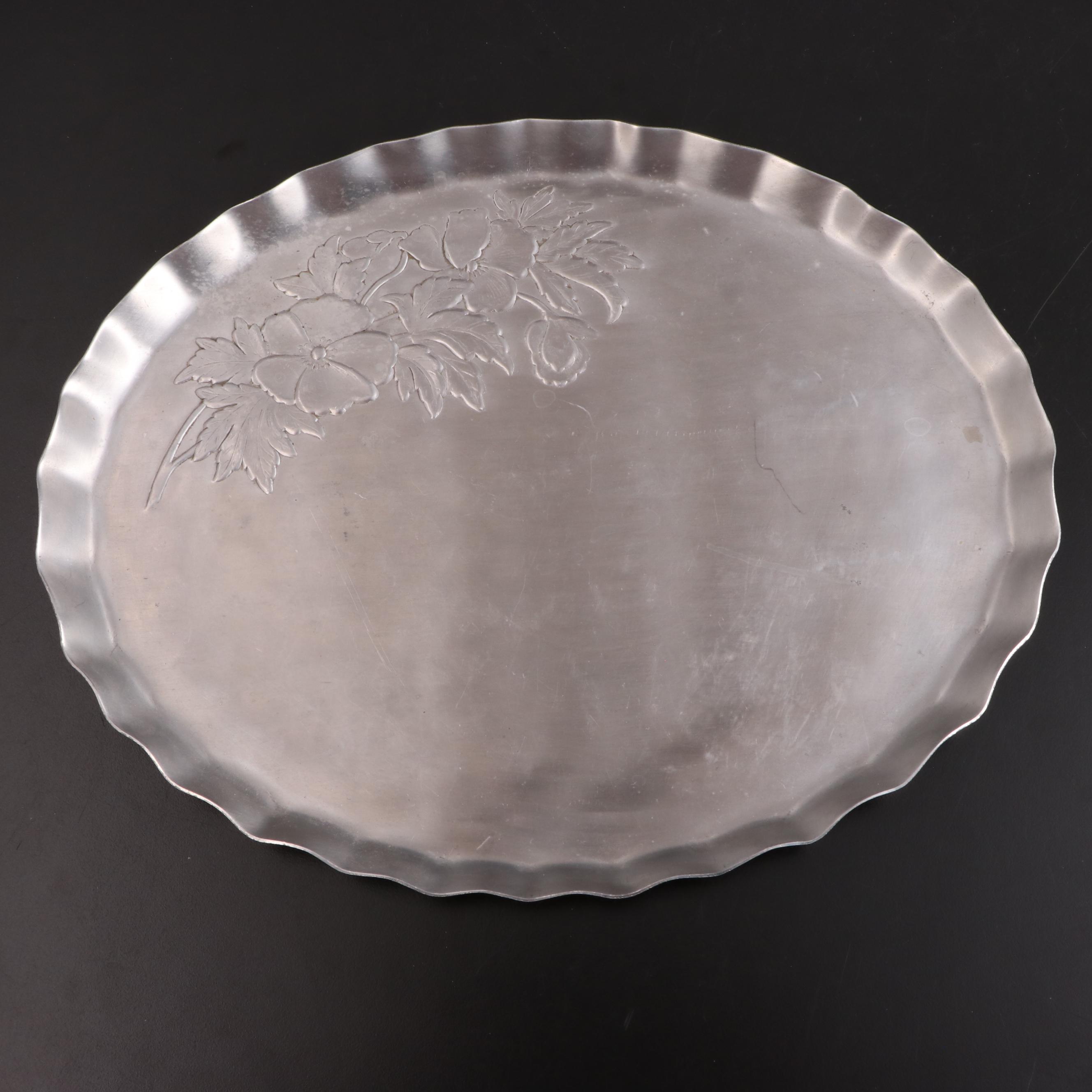 John W. Findley Hand-Wrought Aluminium Ashtray with Aluminum Serveware ...