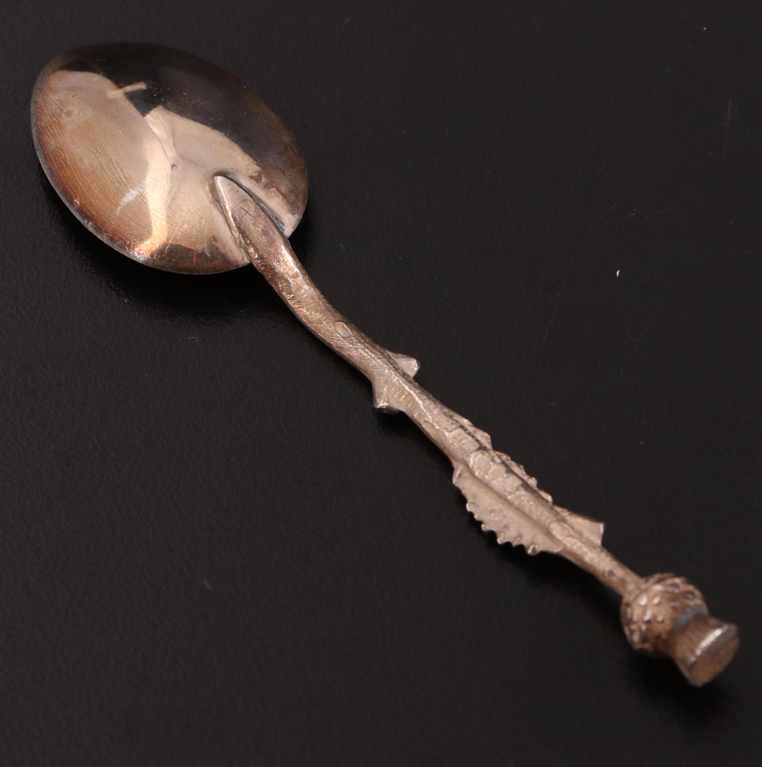 Henry Tatton Scottish Sterling Silver Thistle Handled Demitasse Spoons ...