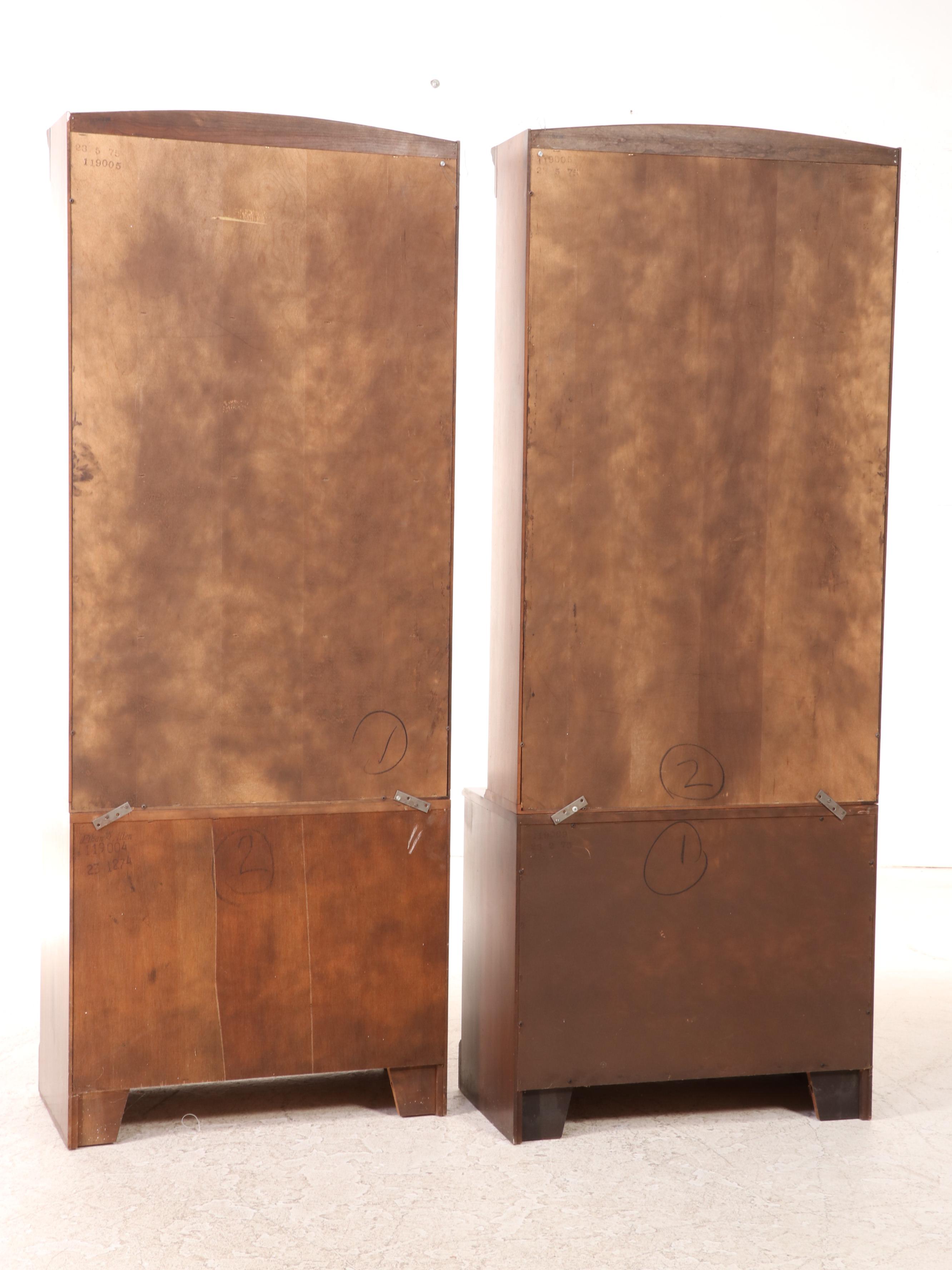 Two Ethan Allen Early American Style Maple Library Bookcases, Late 20th ...