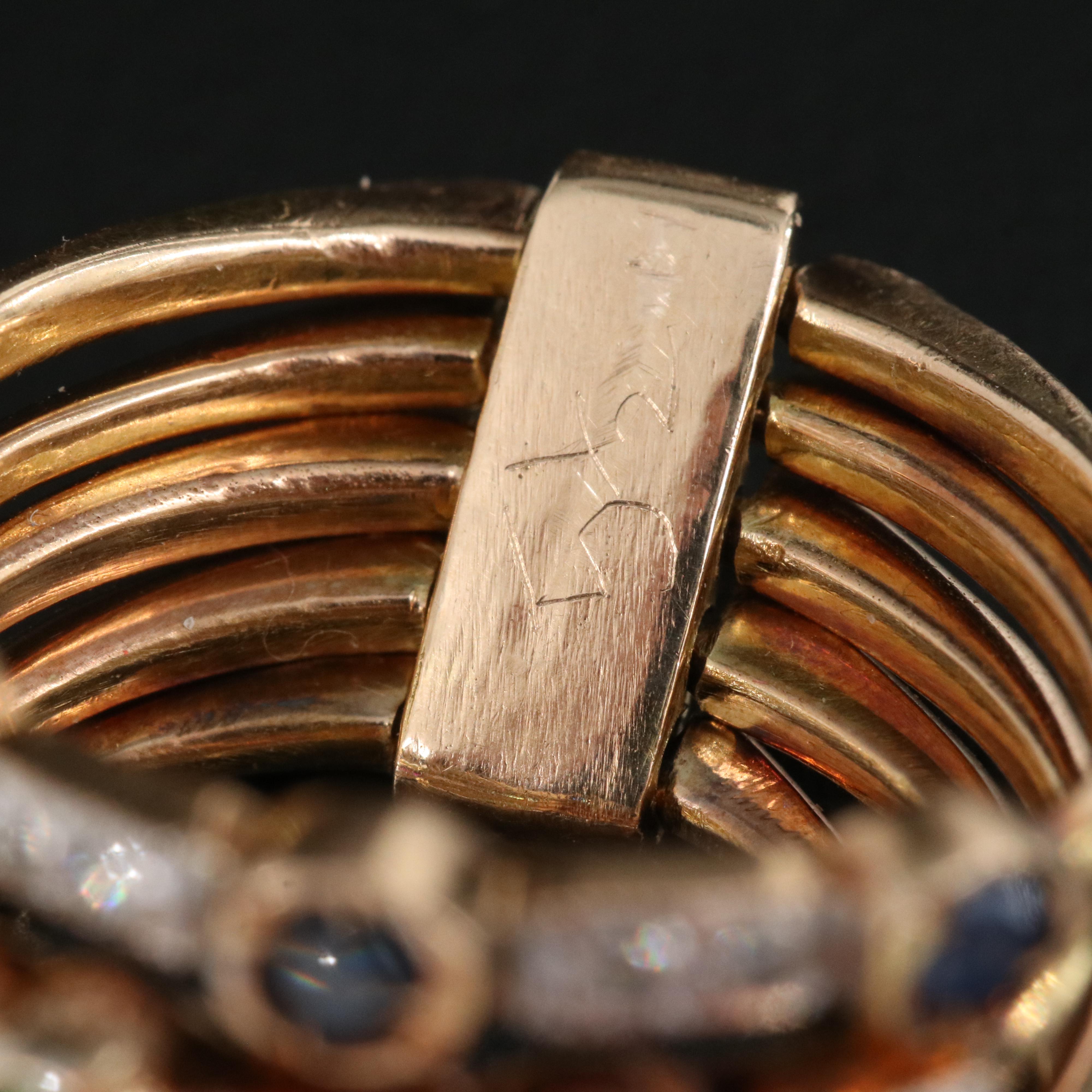 14K Sapphire, Ruby, Emerald and Diamond Connected Stacking Rings | EBTH