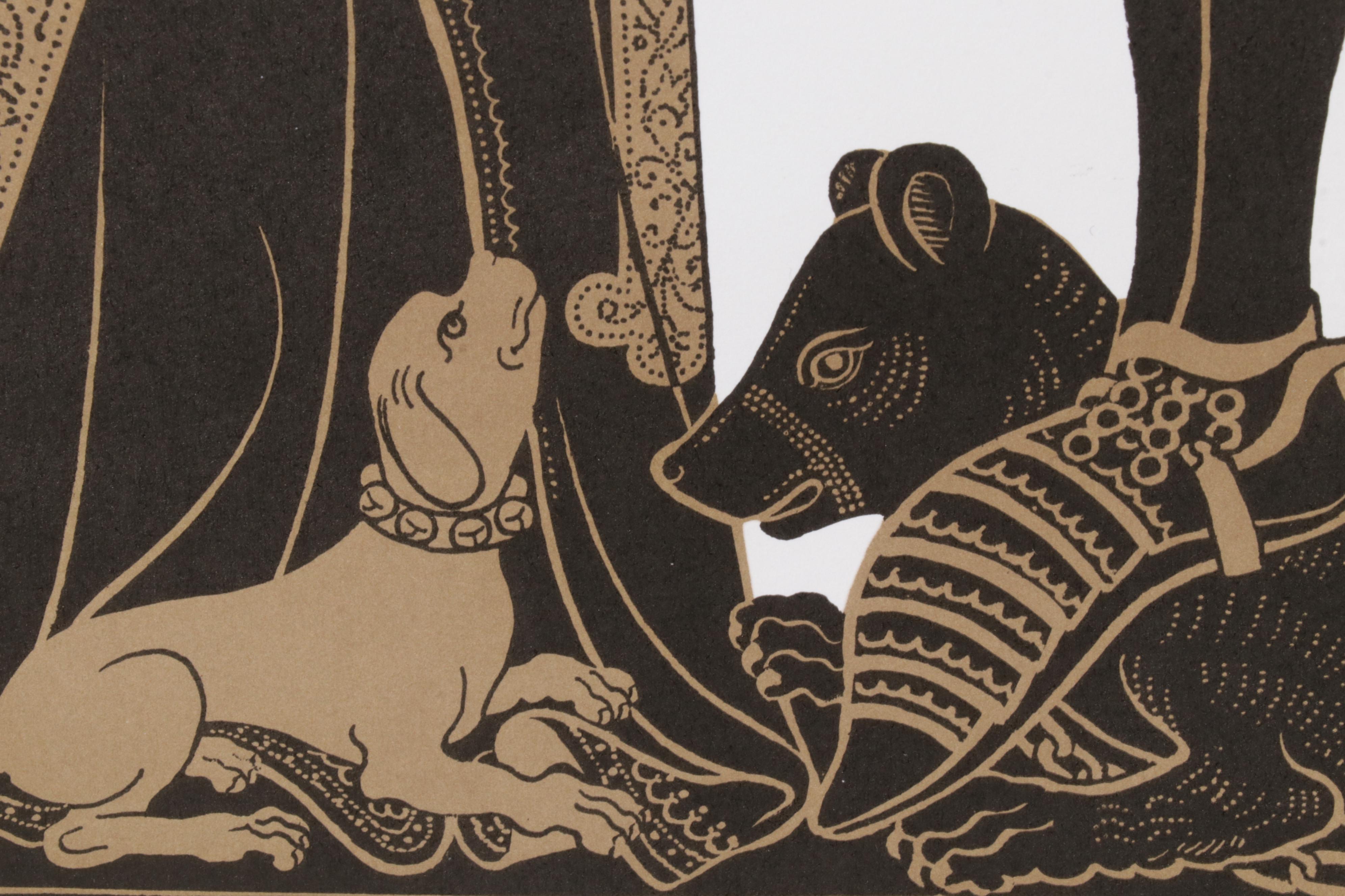 Lithograph and Relief Print of European Tomb Figures, Late 20th Century ...